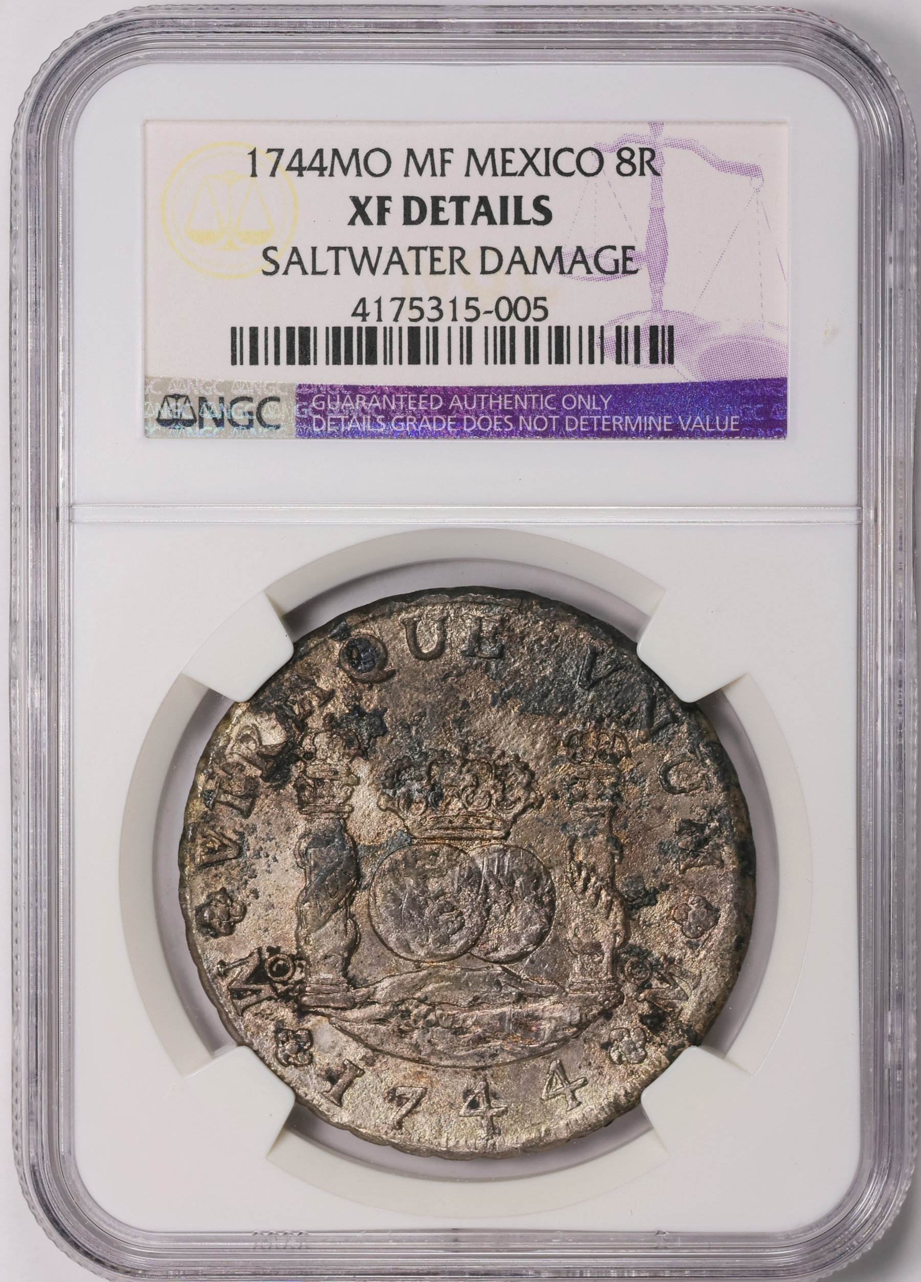 Mexico 1744-Mo MF Silver 8 Reales KM-103 NGC XF Details (Item 1479624 ...