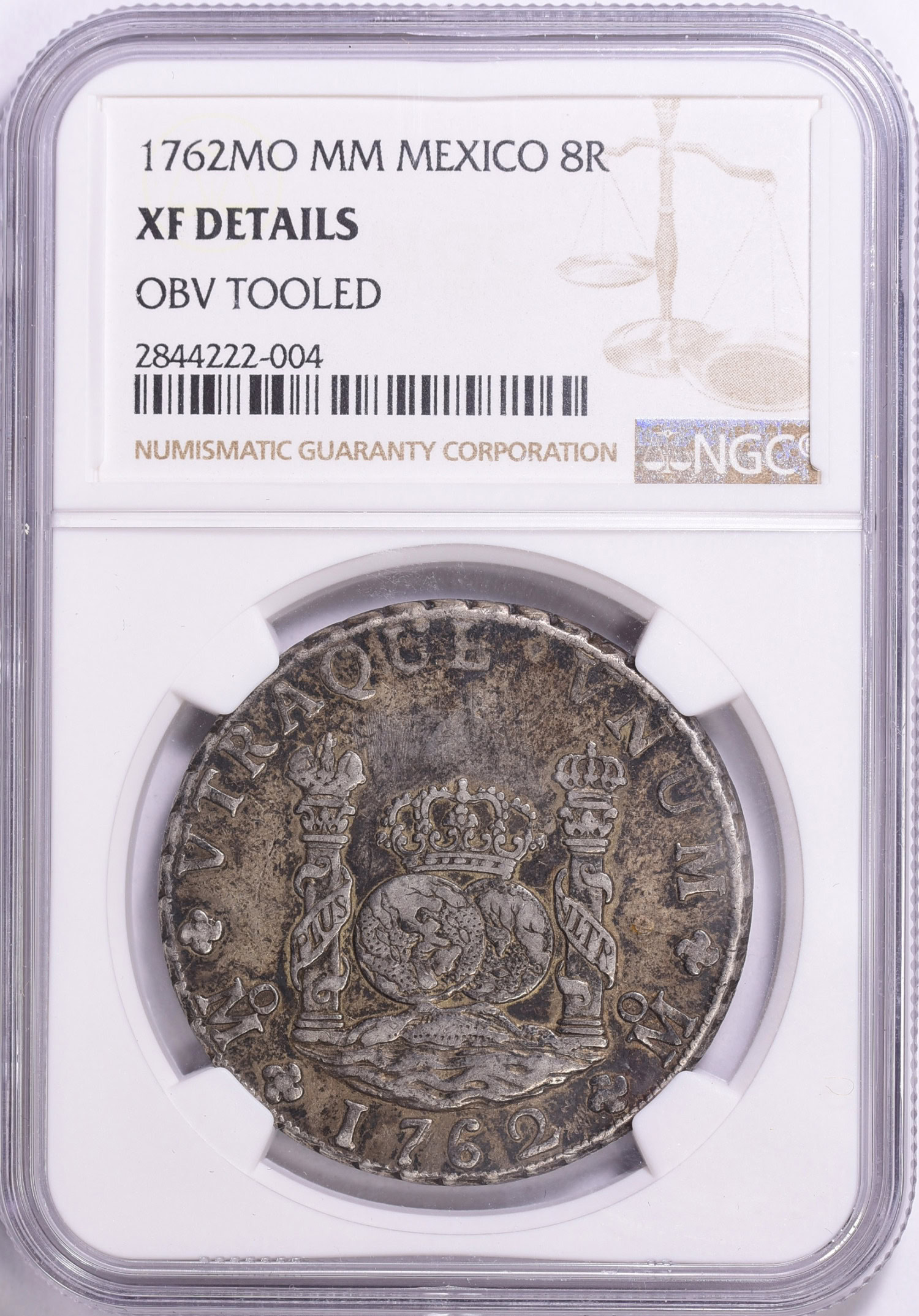 Mexico 1762-Mo MM Silver 8 Reales Cross Between H I KM-105 NGC XF ...