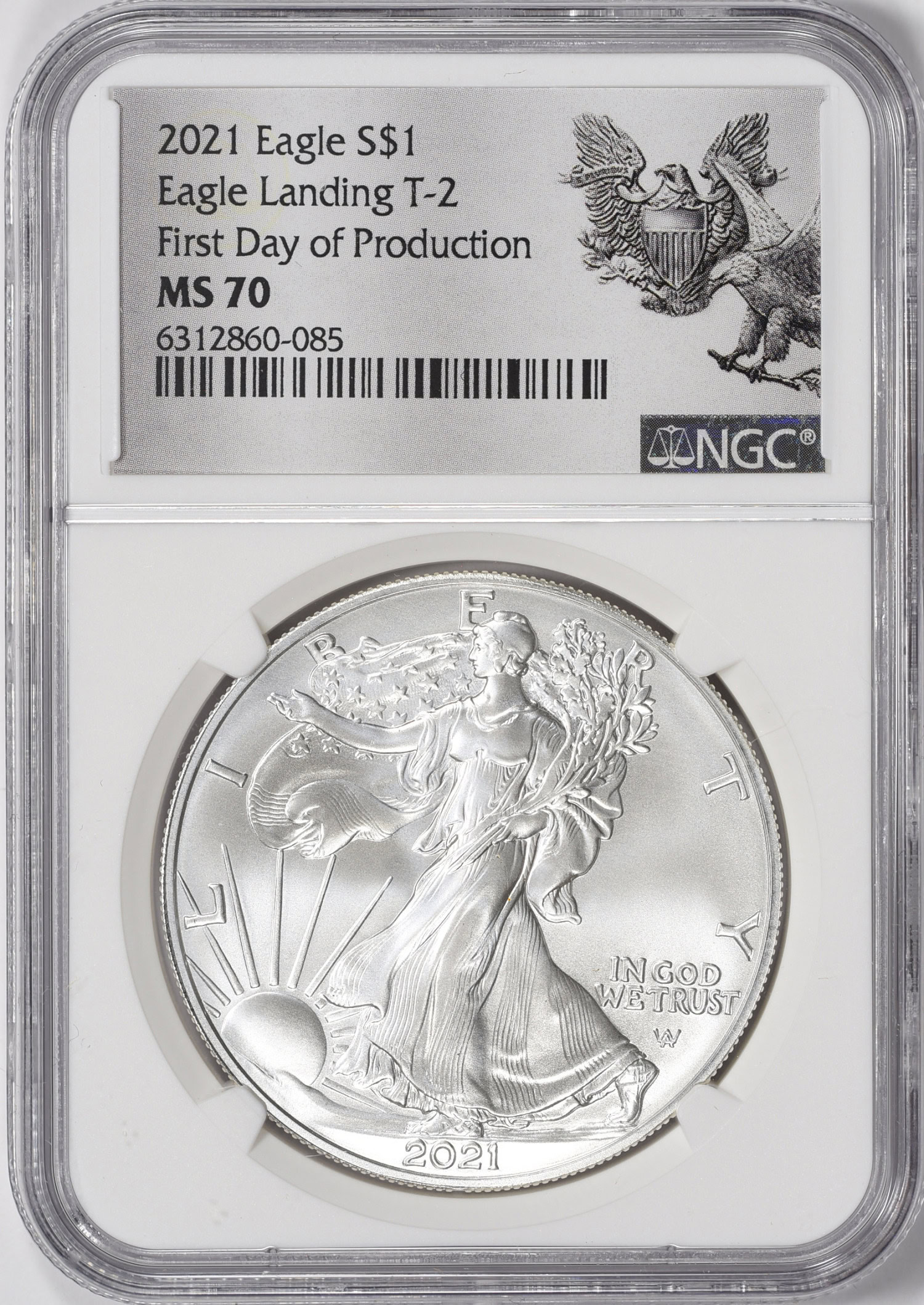 2021 $1 Silver Eagle Type 2 First Day of Production NGC MS-70 (Item 1480352) | GreatCollections ...