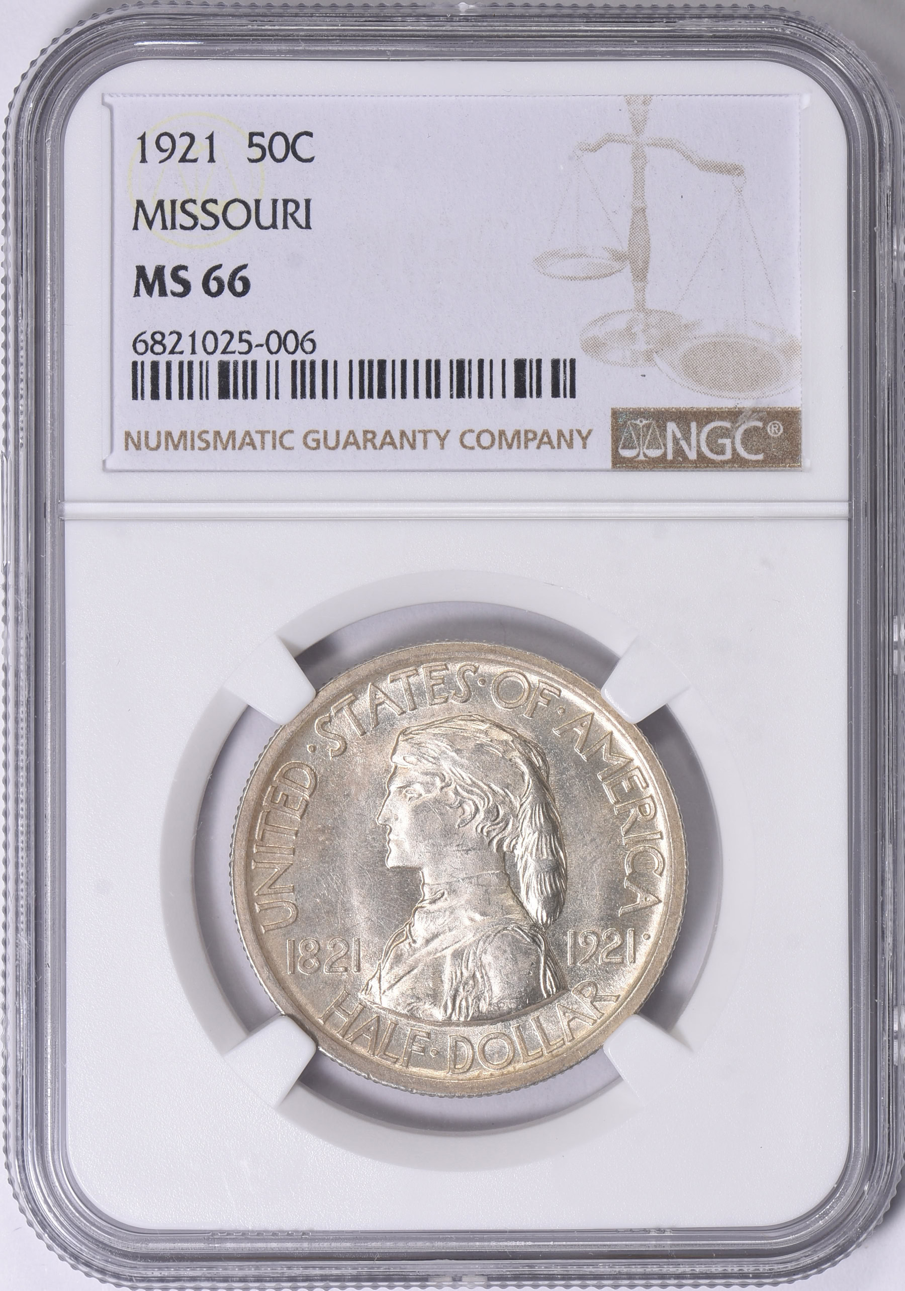 1921 Missouri Centennial Half Dollar NGC MS-66 (Item 1482772 ...