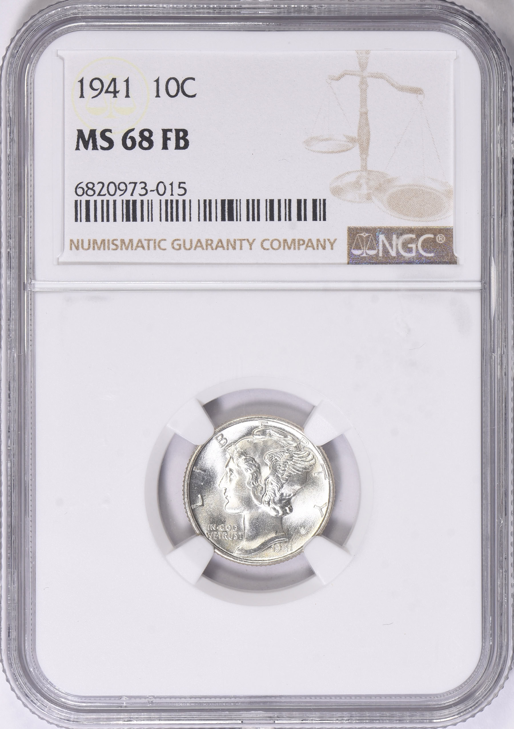 1941 Mercury Dime NGC MS-68 FB (Item 1482821) | GreatCollections Coin Auctions