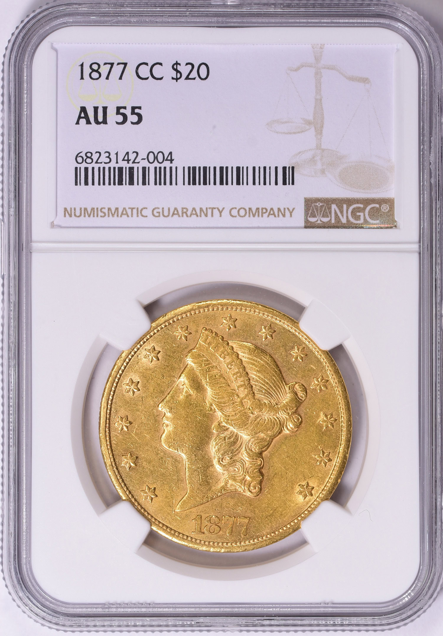 1877-CC Liberty Gold Double Eagle NGC AU-55 (Item 1483089) | GreatCollections Coin Auctions
