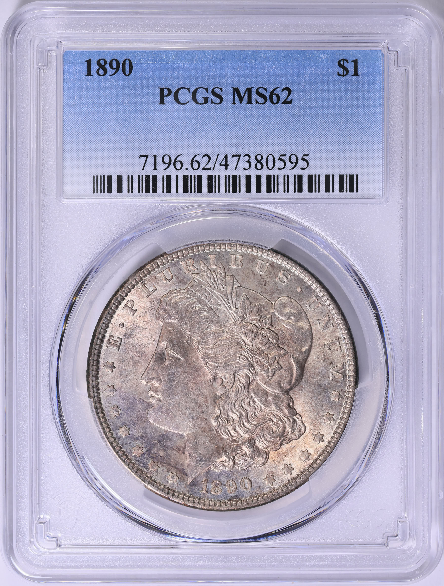 1890 Morgan Silver Dollar PCGS MS-62 (Toned) (Item 1484150) | GreatCollections Coin Auctions