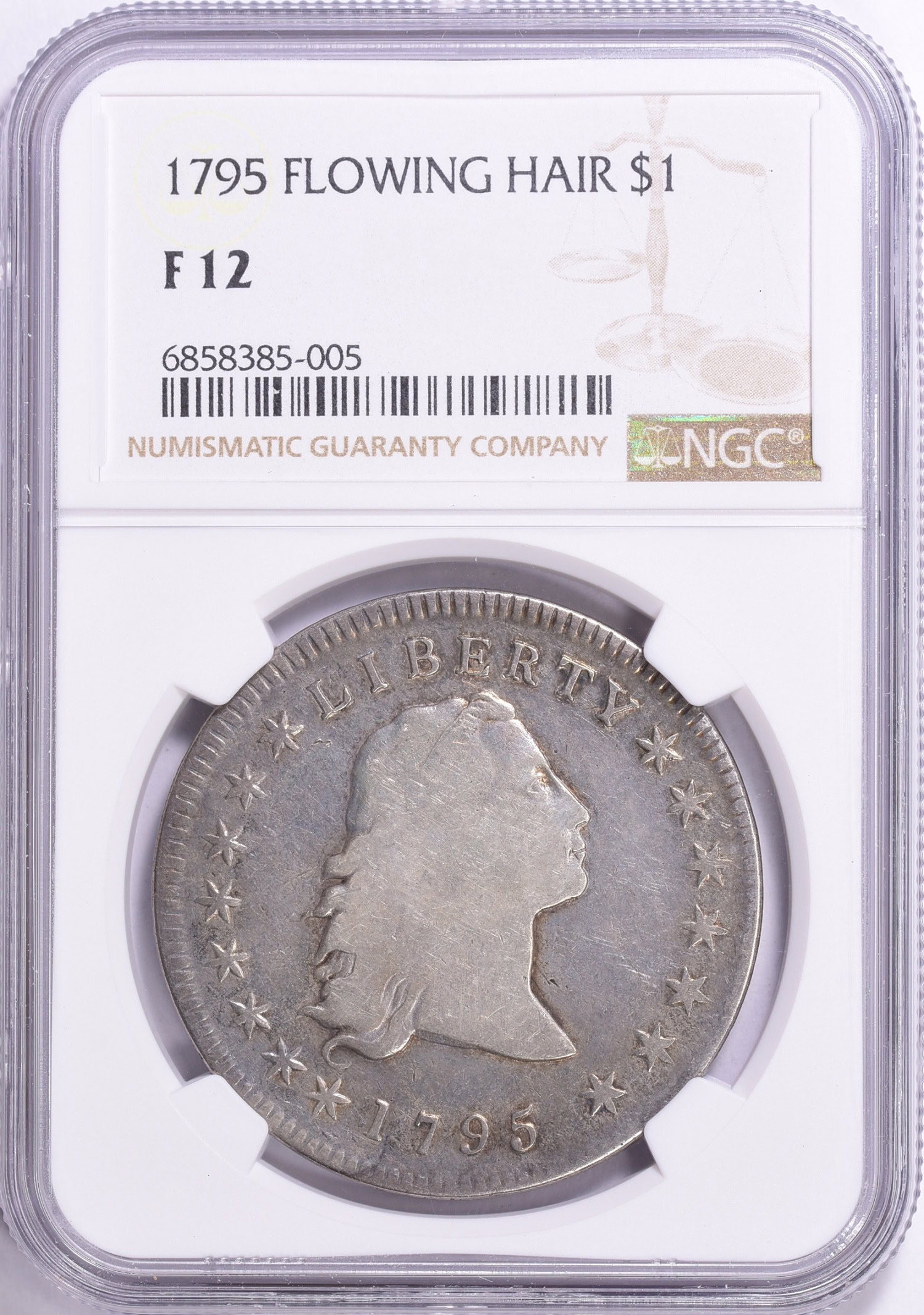 1795 Flowing Hair Silver Dollar 3 Leaves NGC F-12 (Item 1485141) | GreatCollections Coin Auctions