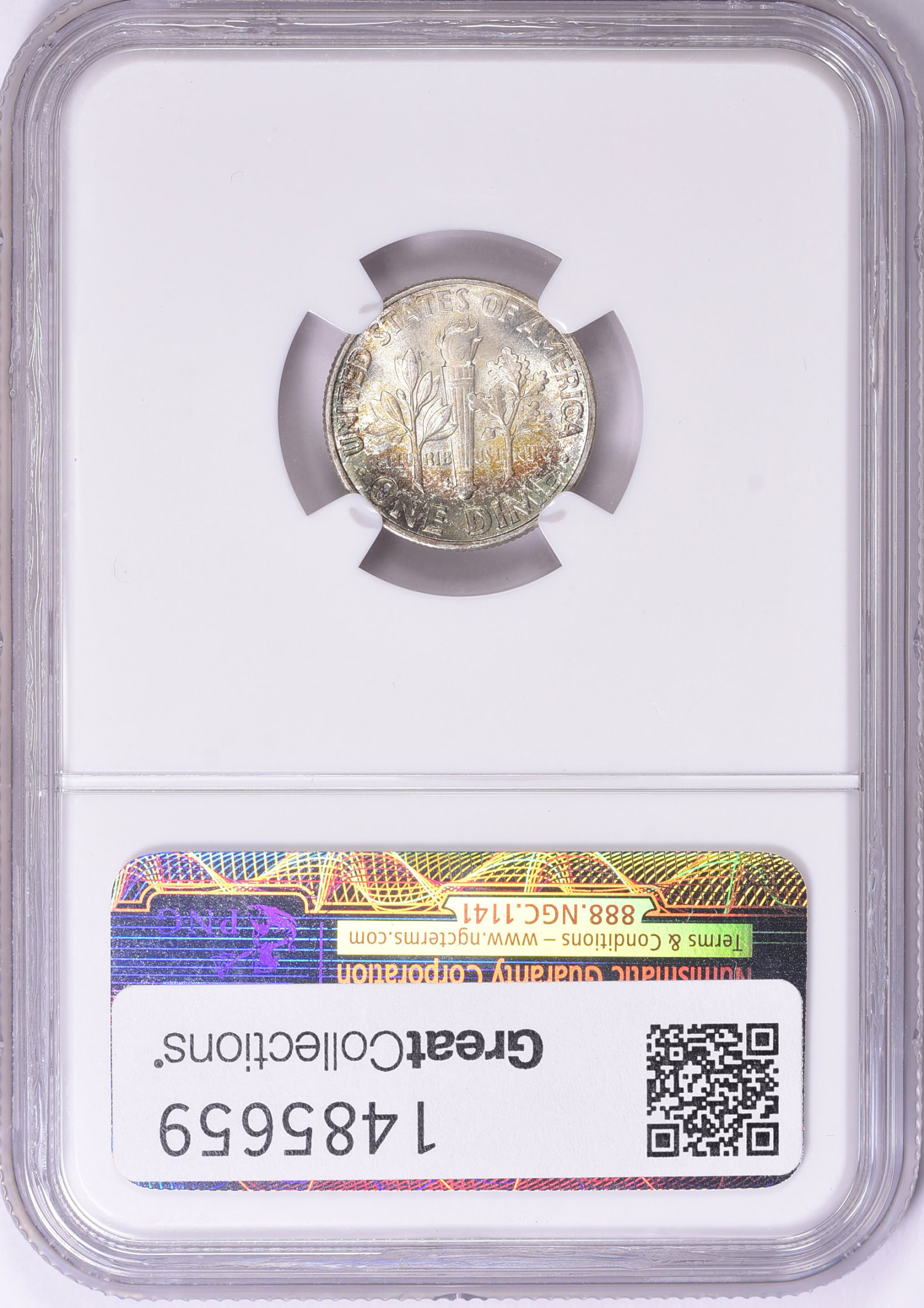 1946-S Roosevelt Dime NGC MS-67 FT (Toned) (Item 1485659) | GreatCollections Coin Auctions