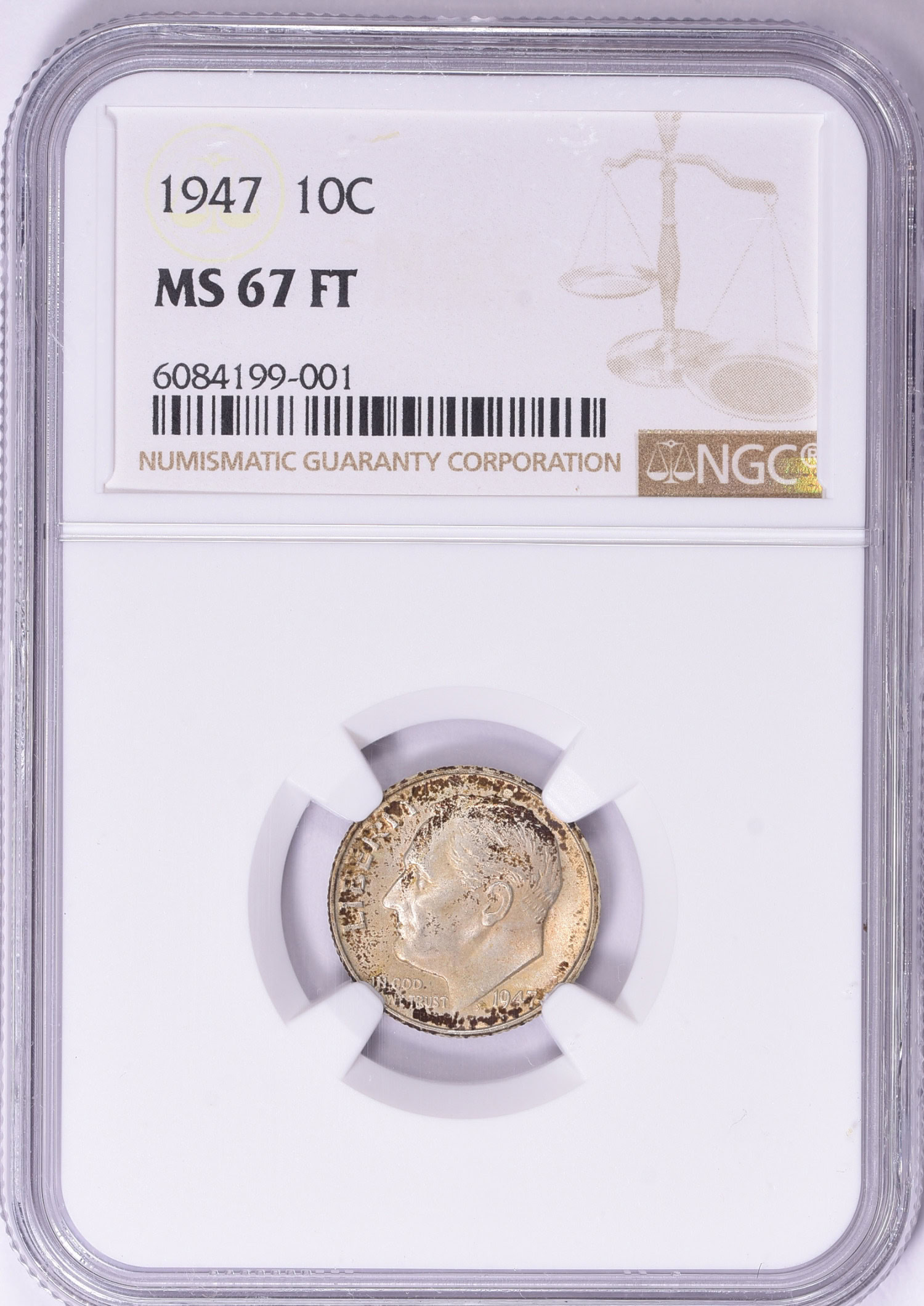 1947 Roosevelt Dime NGC MS-67 FT (Toned) (Item 1485661 ...