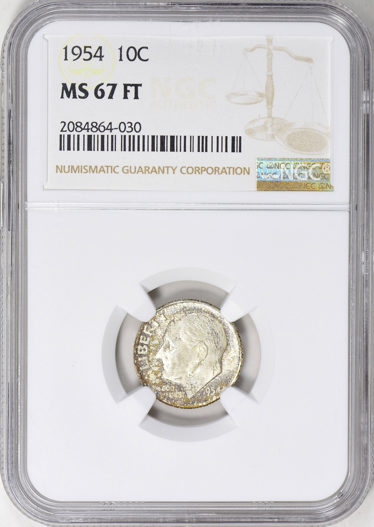 1954 Roosevelt Dime NGC MS-67 FT (Toned) (Item 1485662 ...