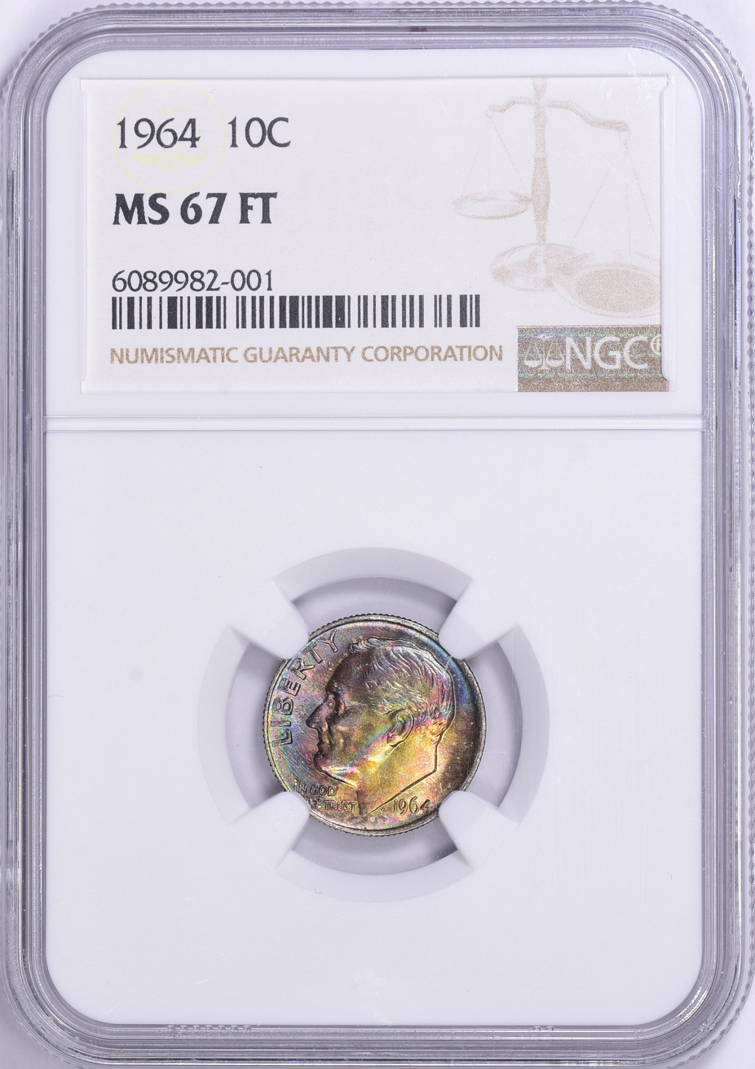 1964 Roosevelt Dime NGC MS-67 FT (Toned) (Item 1485679 ...