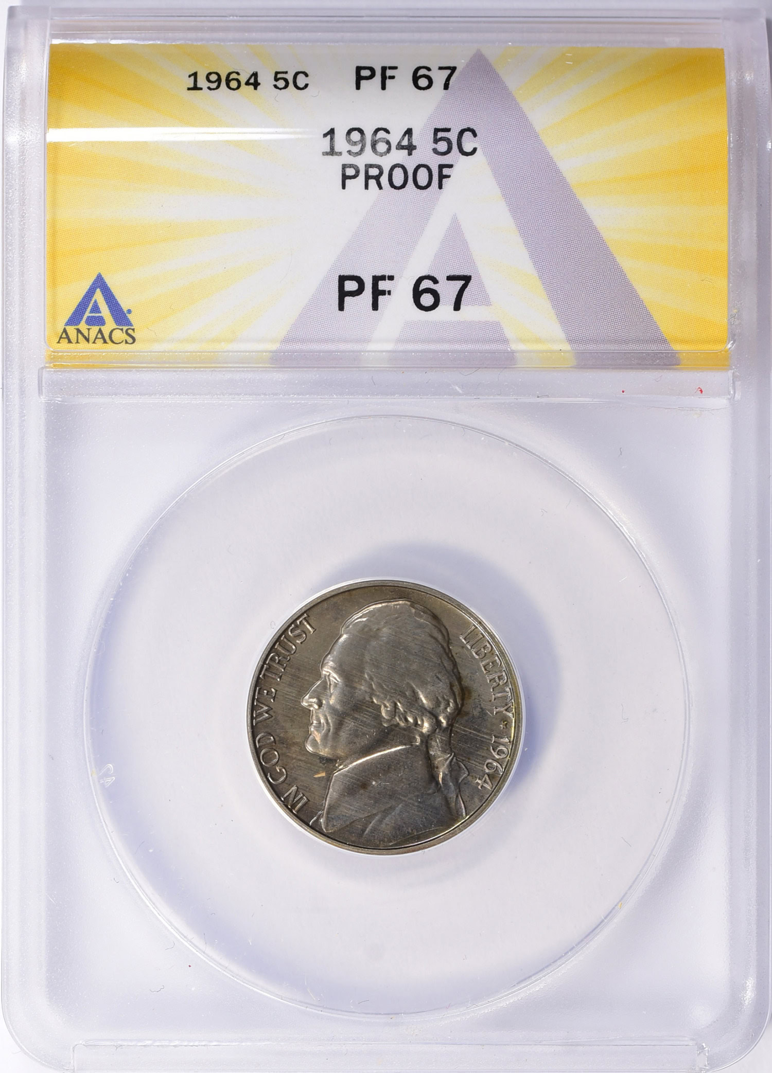 1964 Jefferson Nickel ANACS Proof-67 (Toned) (Item 1486240 ...