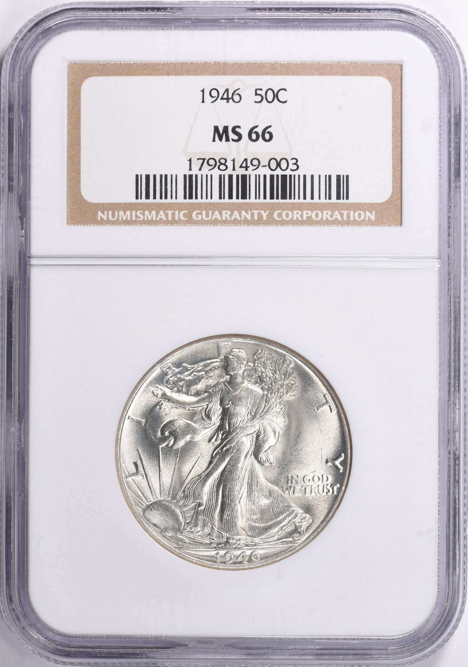 1946 Walking Liberty Half Dollar NGC MS-66 (Item 1487325) | GreatCollections Coin Auctions