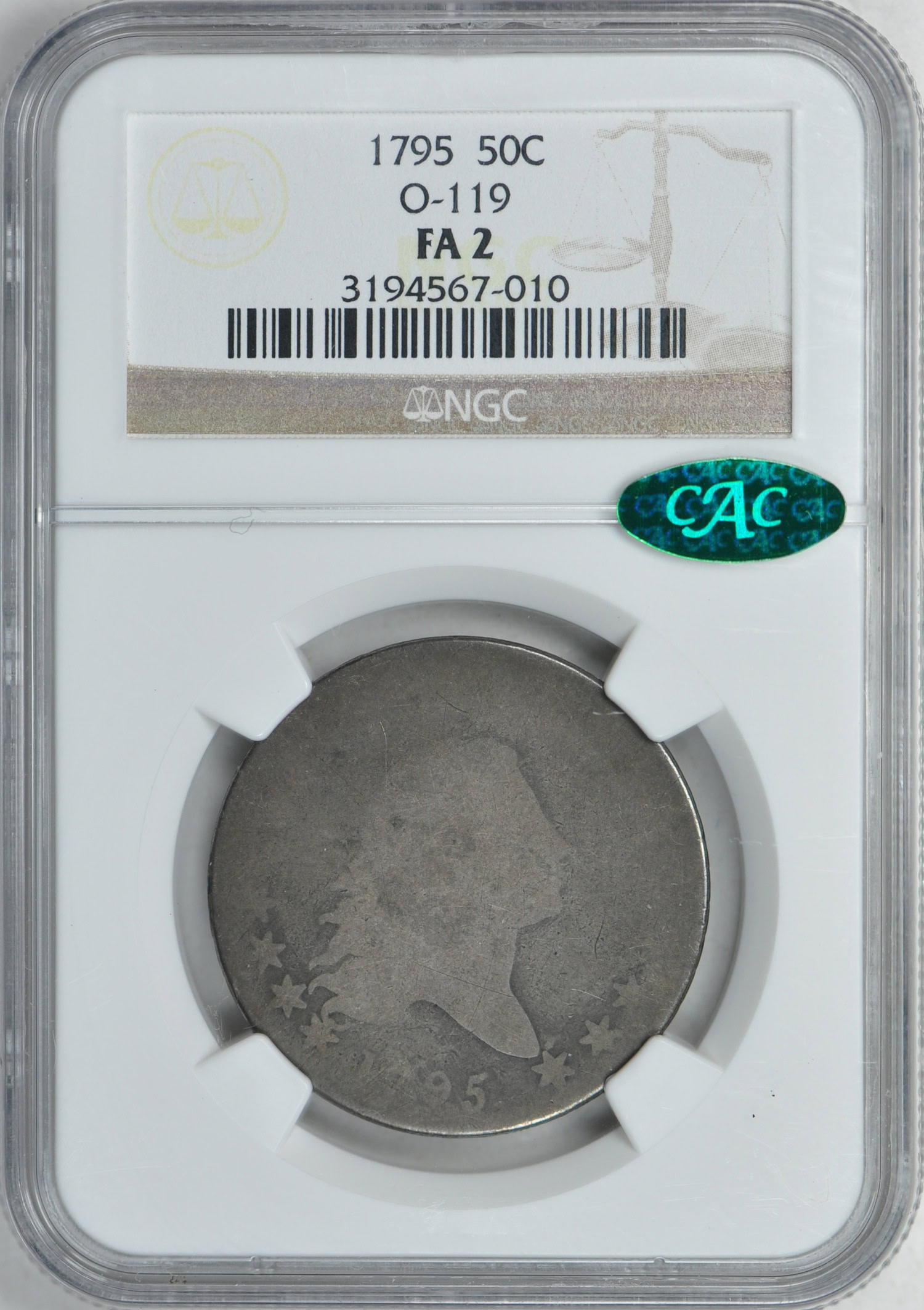1795 Flowing Hair Half Dollar O-119 NGC FR-02 (CAC Green) (Item 149024) | GreatCollections Coin ...