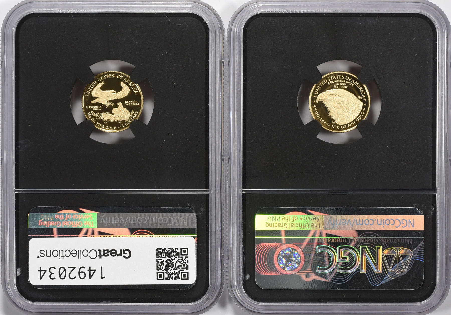 2021-W $5 Tenth-Ounce Gold American Eagle Type 1 and 2 First Day ...