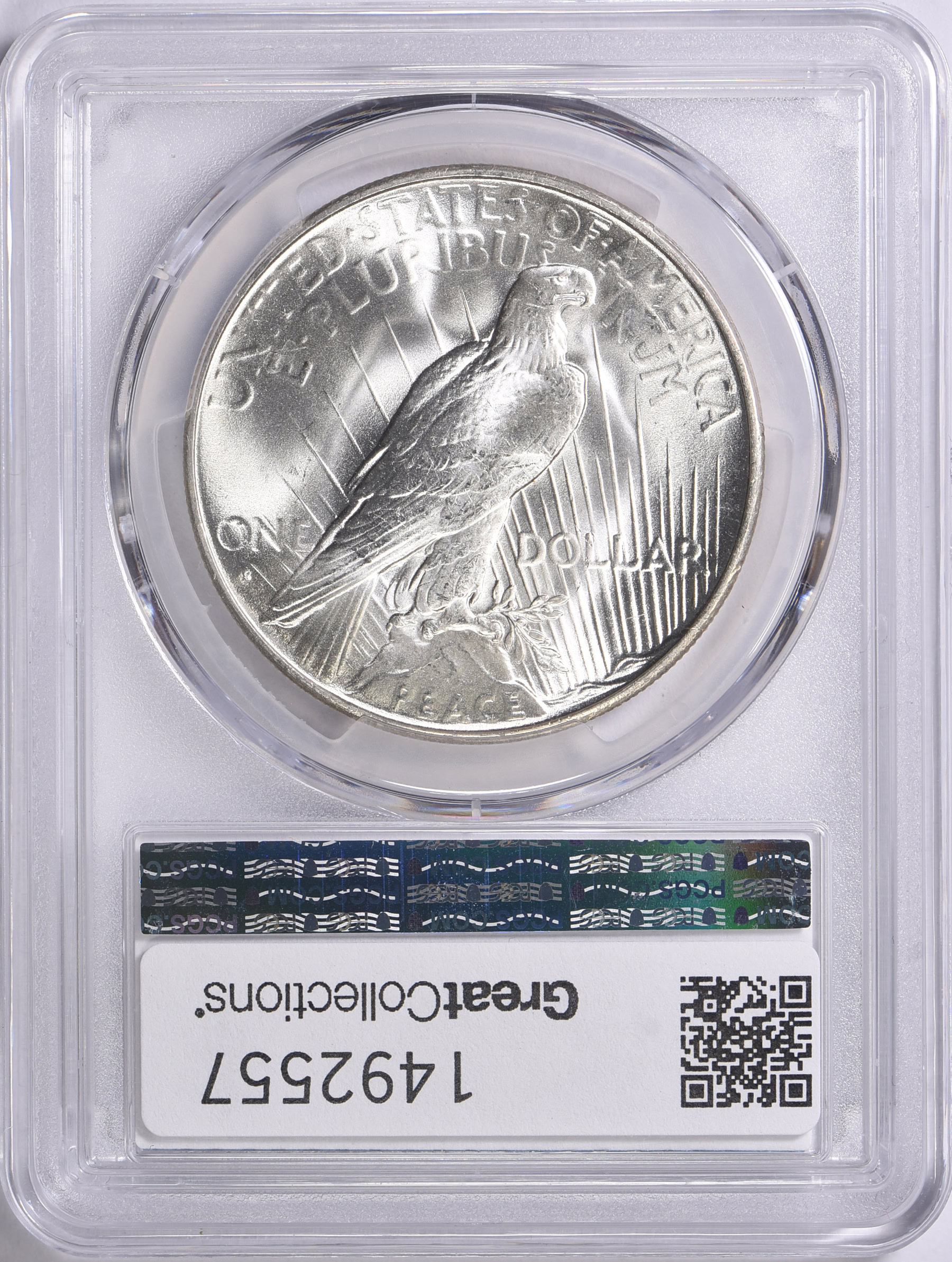1935-S Peace Silver Dollar PCGS MS-66+ (CAC Green) (Item 1492557) | GreatCollections Coin Auctions