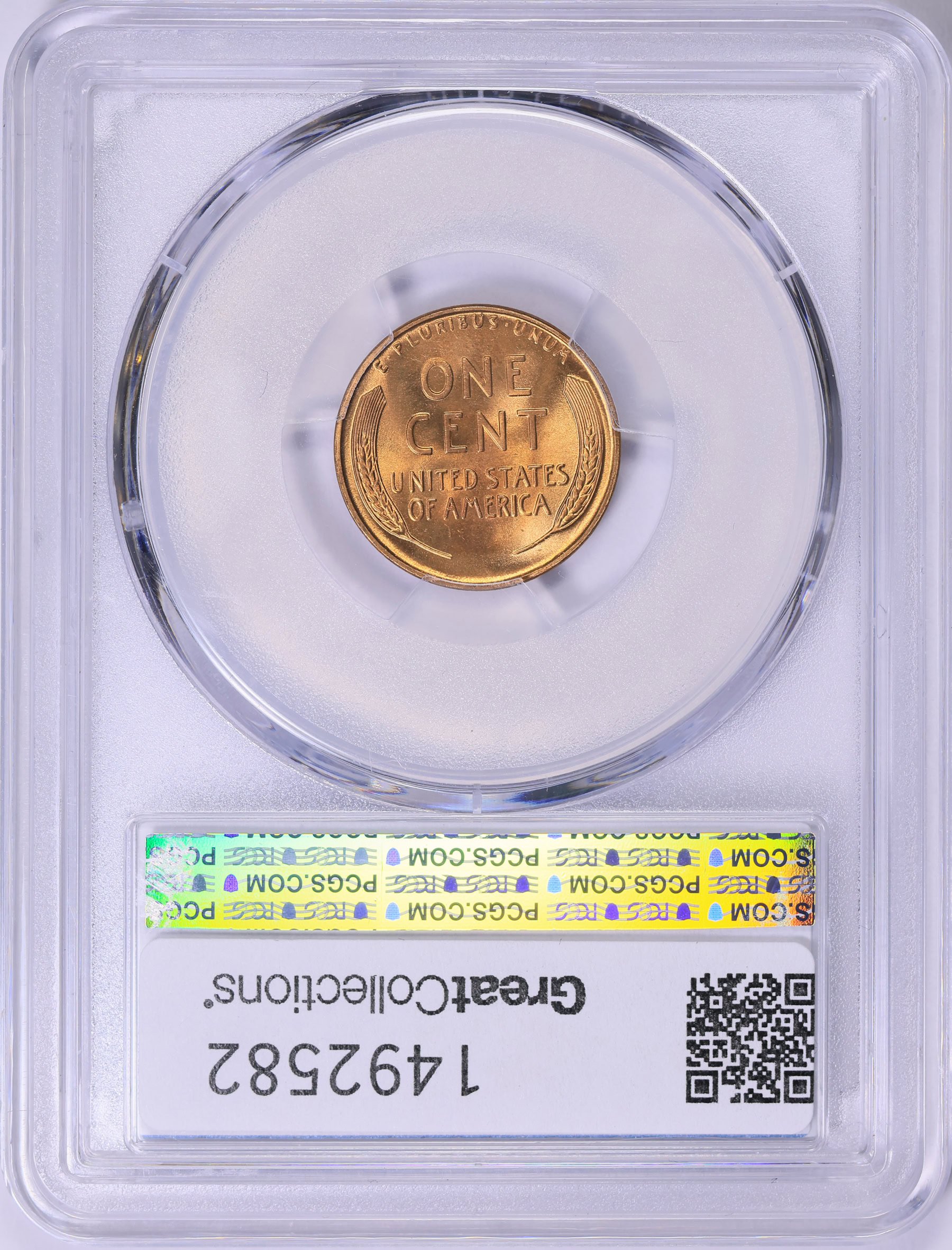 1942 Lincoln Cent PCGS MS-67+ RD (CAC Green) (Item 1492582) | GreatCollections Coin Auctions