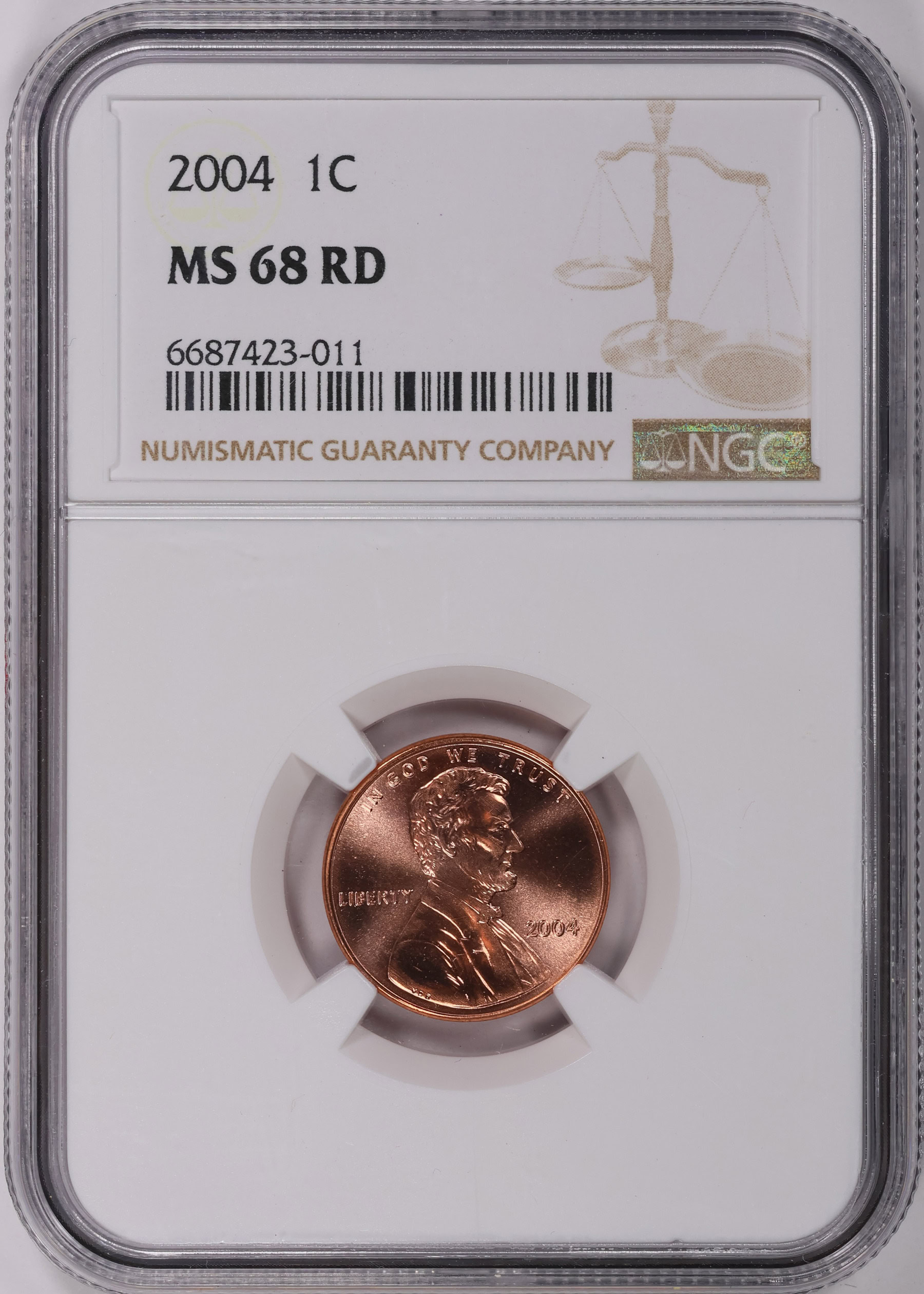 2004 Lincoln Cent NGC MS-68 RD (Item 1496418) | GreatCollections Coin ...