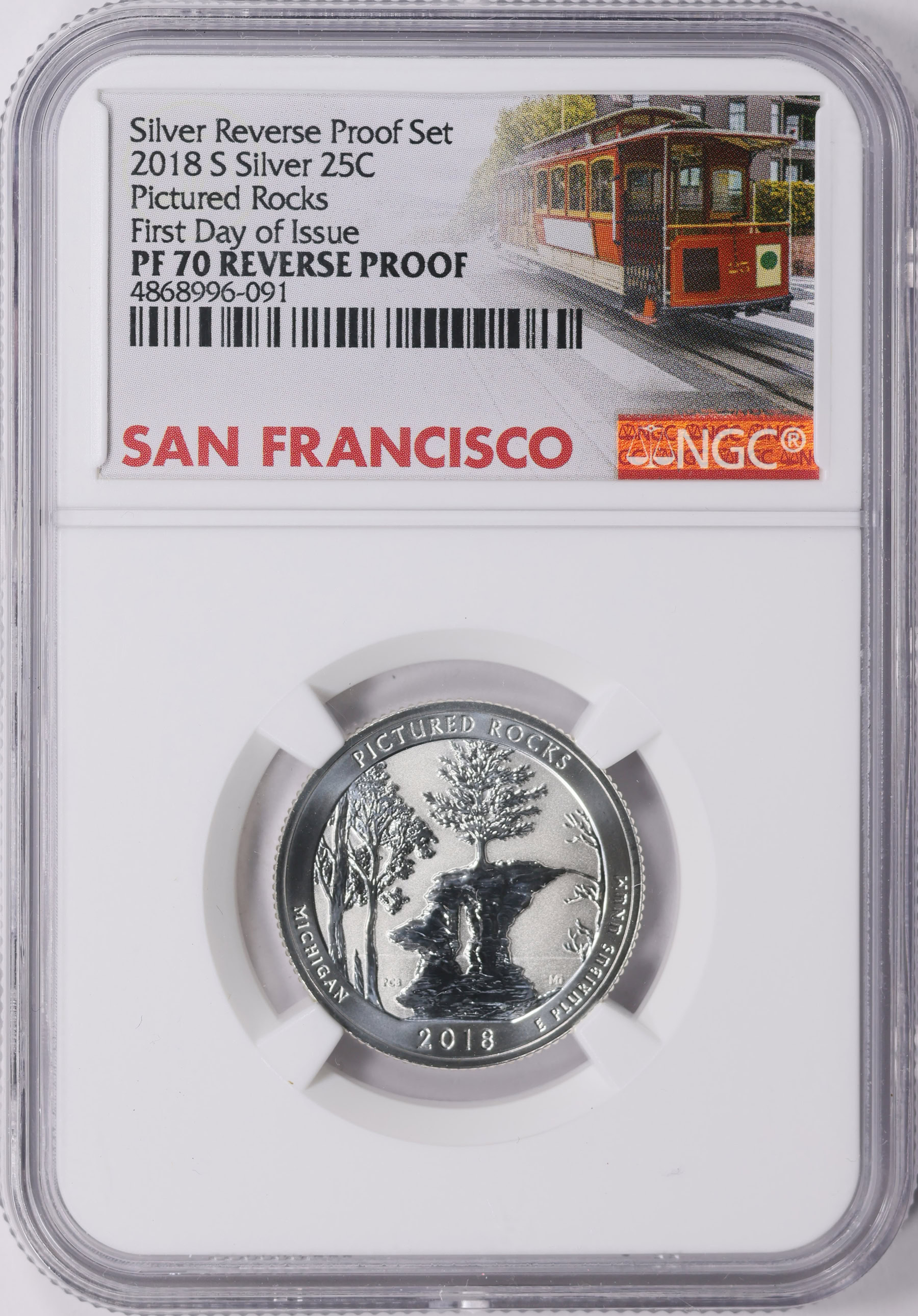 2018-S America the Beautiful Quarter Silver Pictured Rocks NP. Reverse ...