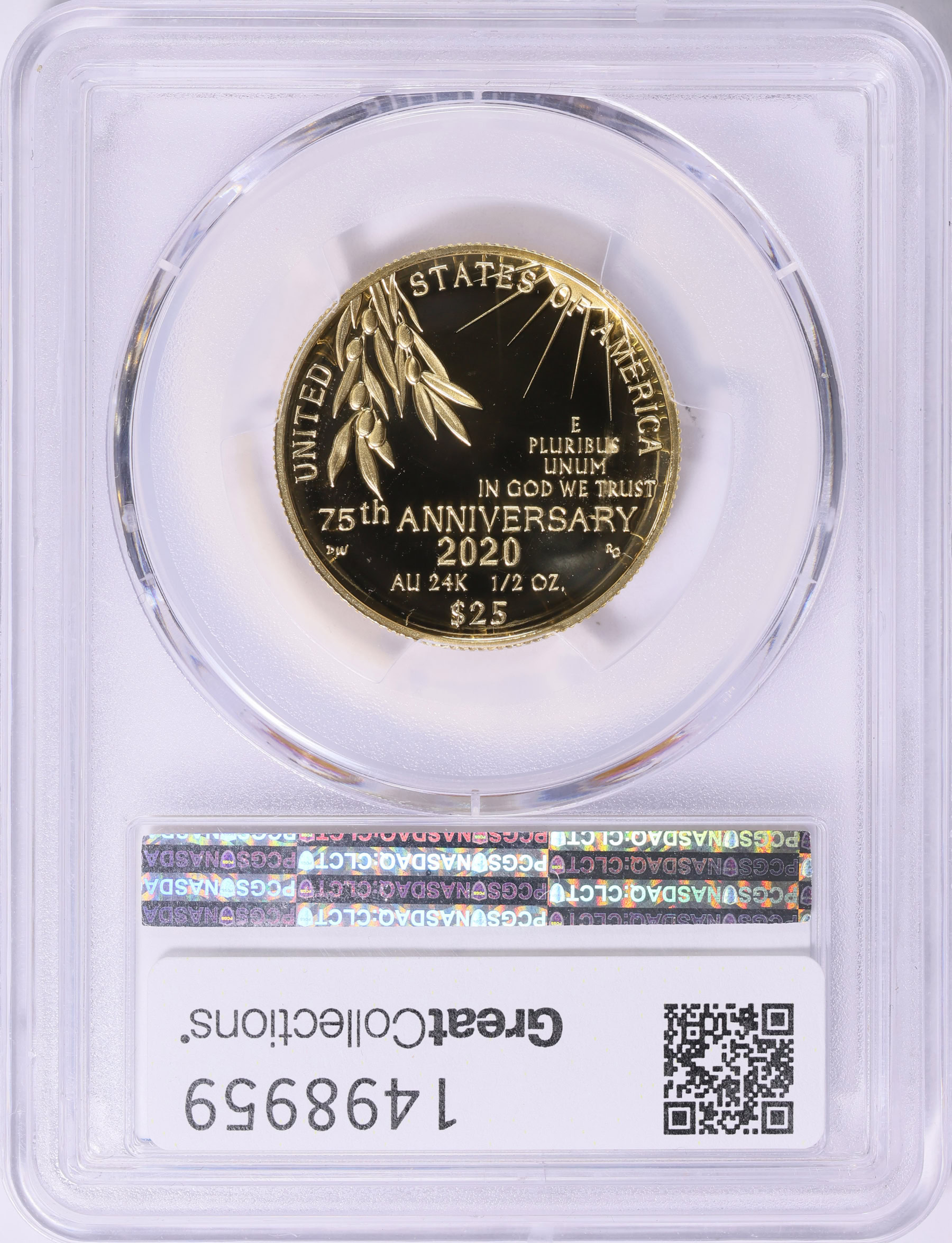 2020-W End of World War II 75th Anniversary Gold $25 PCGS Proof-69 DCAM ...