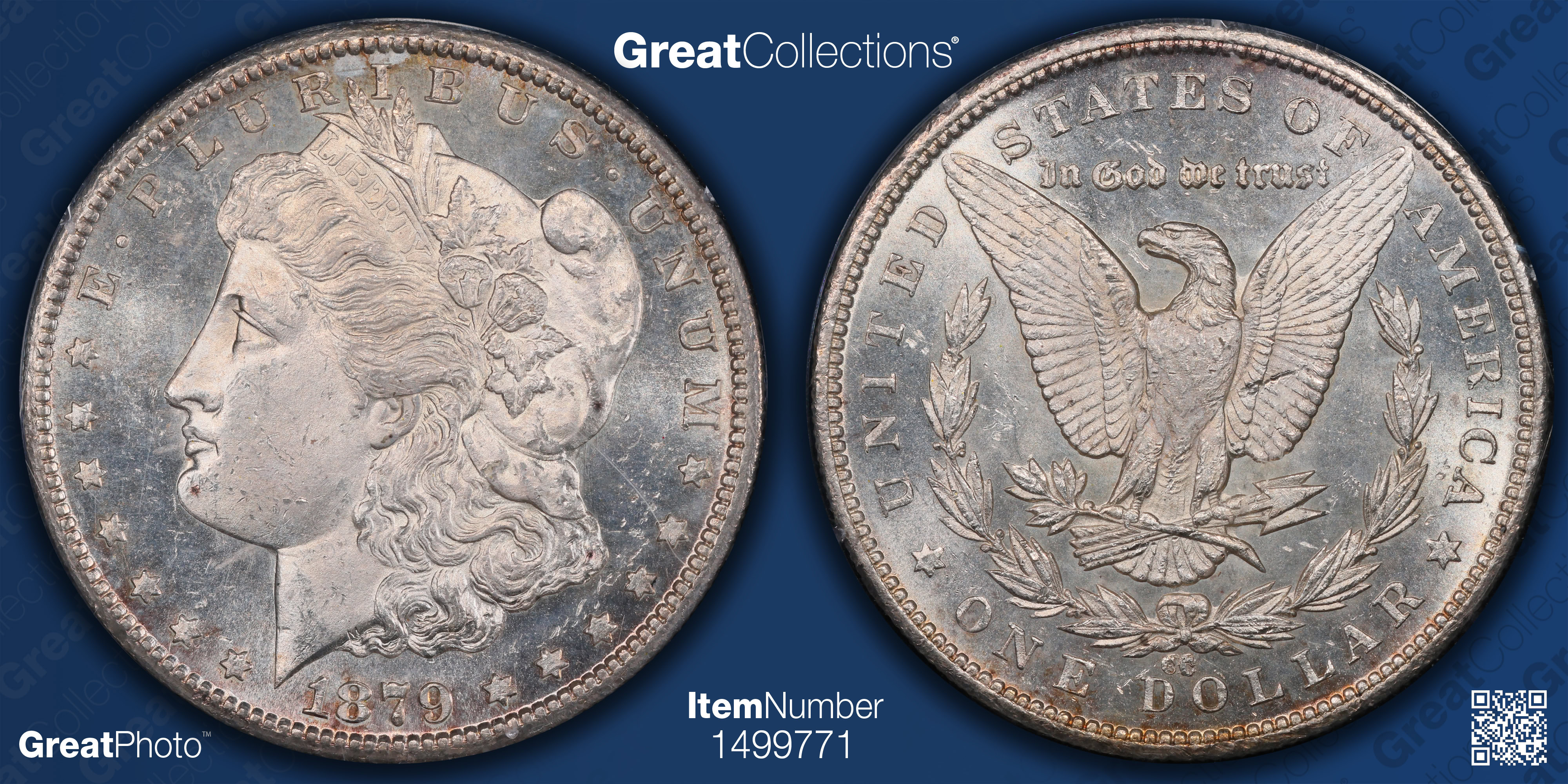 1879-CC Morgan Silver Dollar Capped Die PCGS MS-63 PL (CAC Green) OGH ...