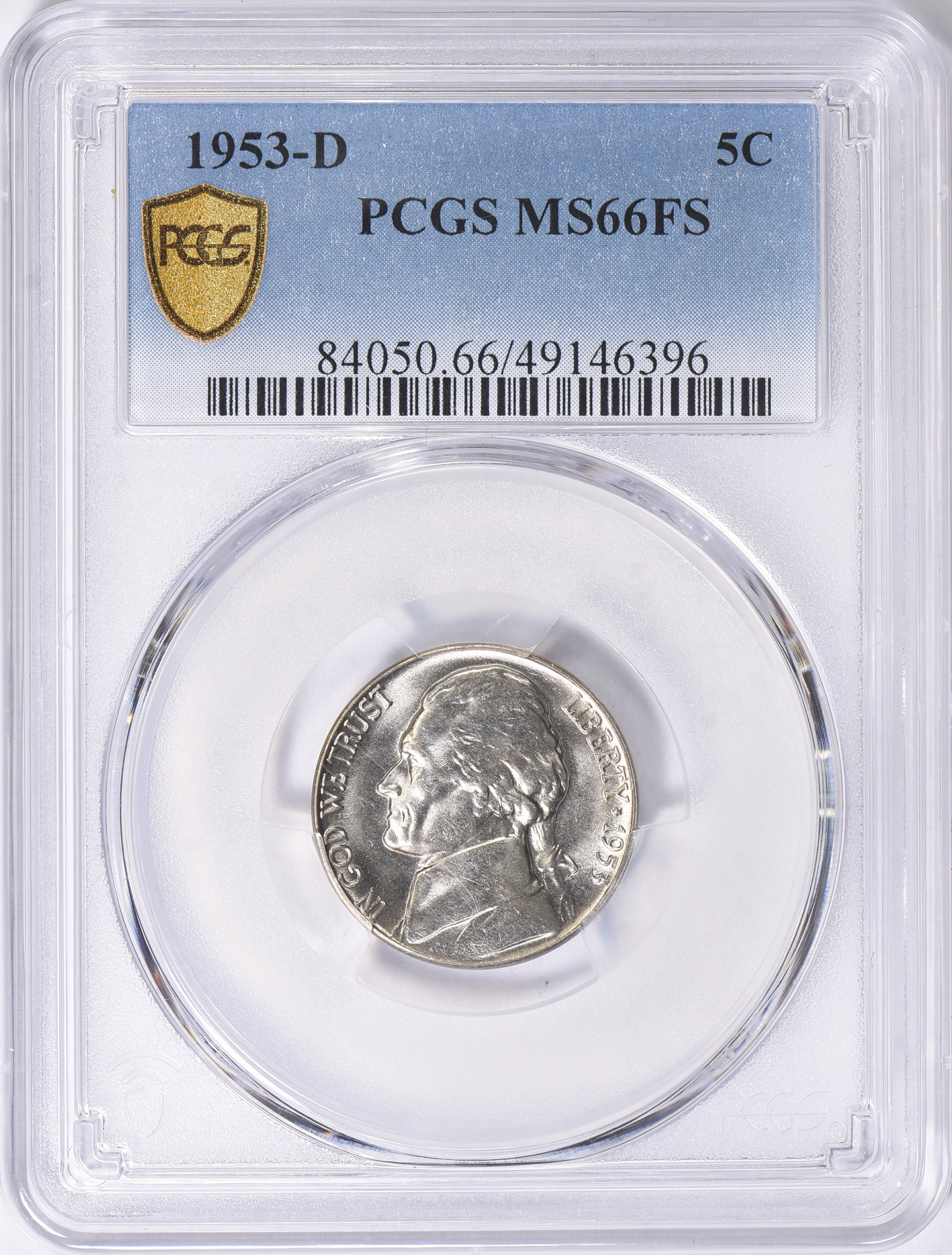 1953-D Jefferson Nickel PCGS MS-66 FS (Item 1502702) | GreatCollections ...