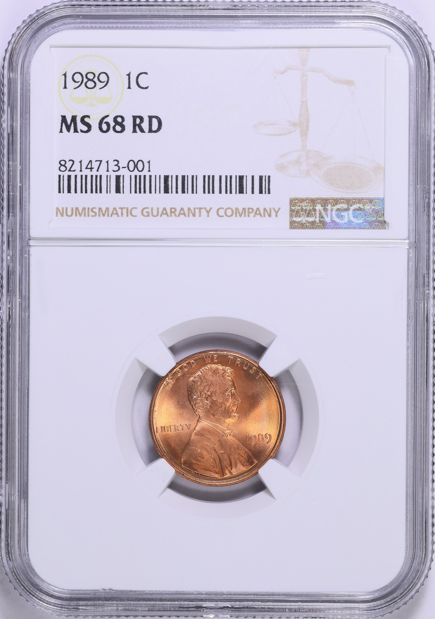 1989 Lincoln Cent NGC MS-68 RD (Item 1502713) | GreatCollections Coin ...