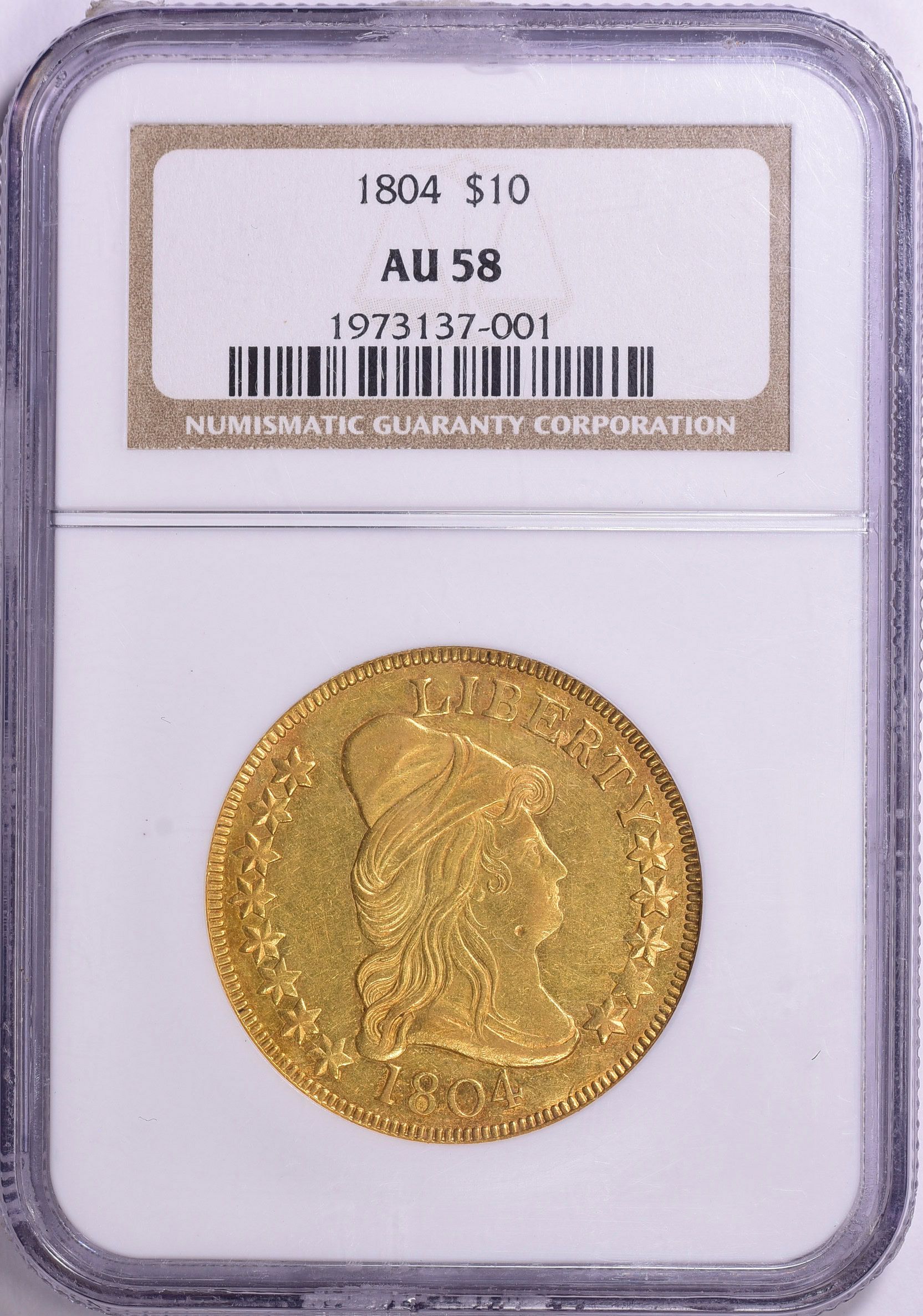 1804 Capped Bust Gold Eagle NGC AU-58 (Item 1503849) | GreatCollections ...