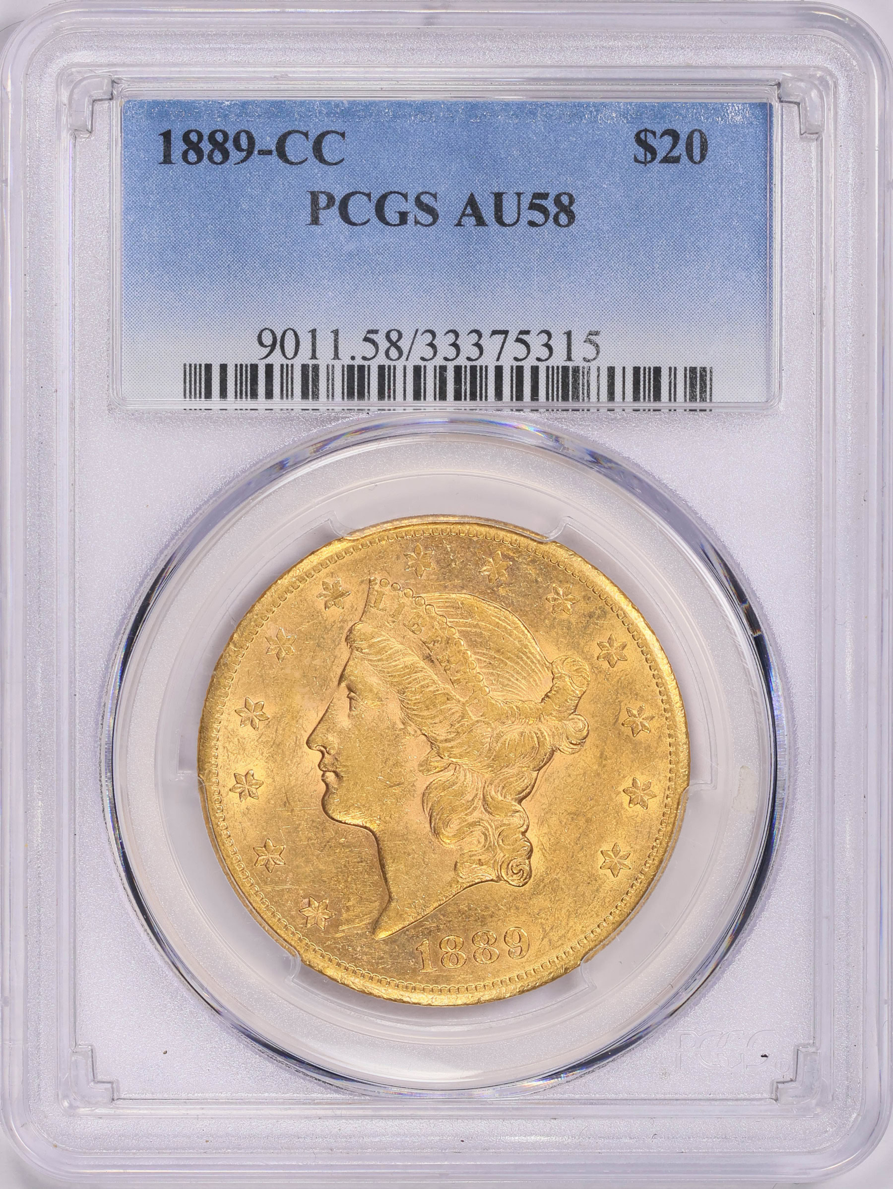 1889-CC Liberty Gold Double Eagle PCGS AU-58 (Item 1504153) | GreatCollections Coin Auctions
