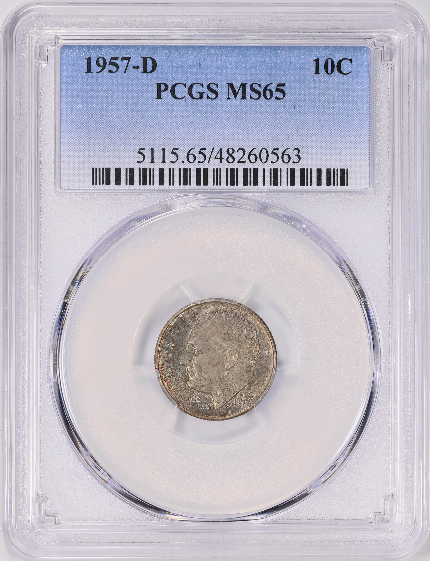 1957-D Roosevelt Dime PCGS MS-65 (Toned) (Item 1504294 ...