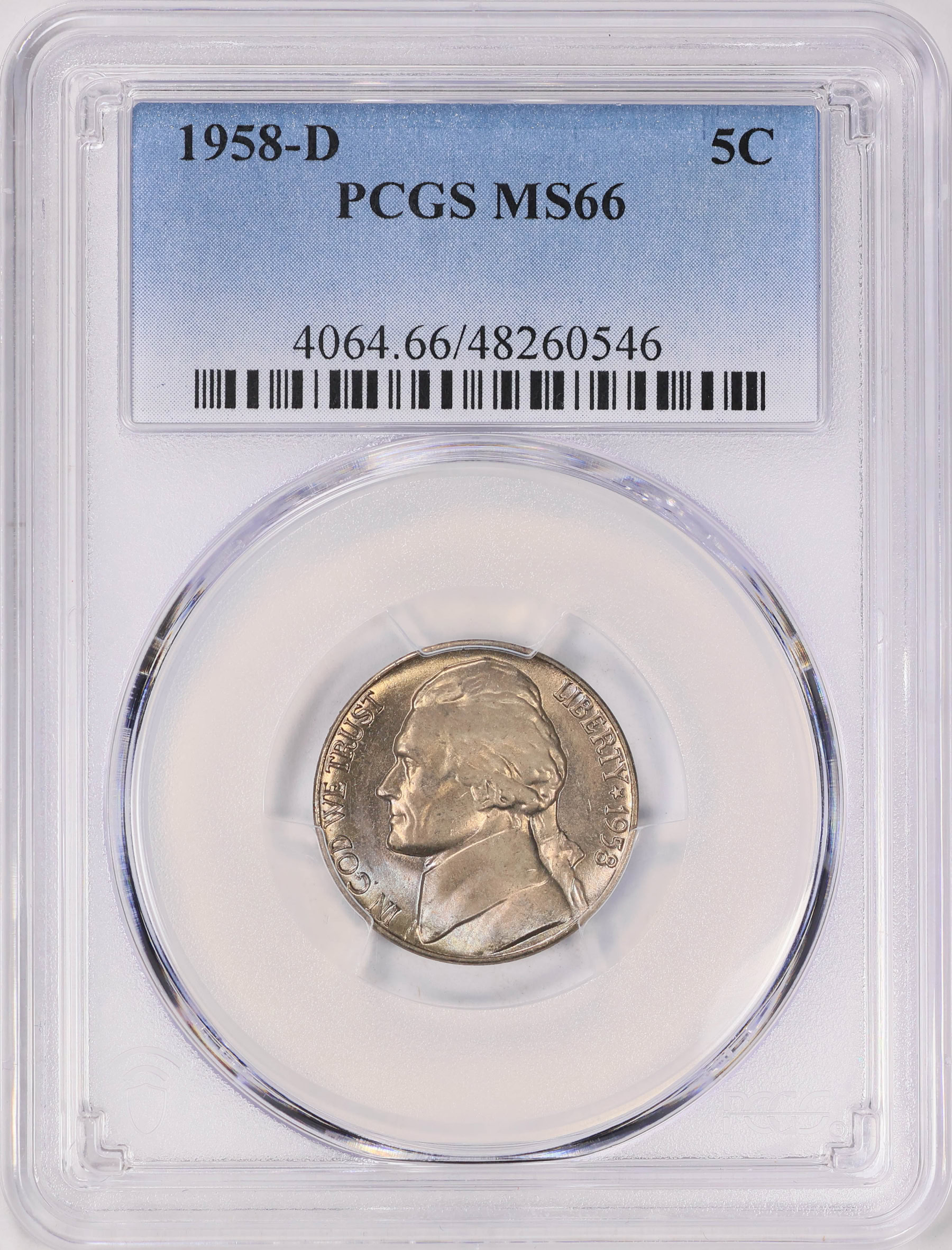 1958-D Jefferson Nickel PCGS MS-66 (Toned) (Item 1504302 ...