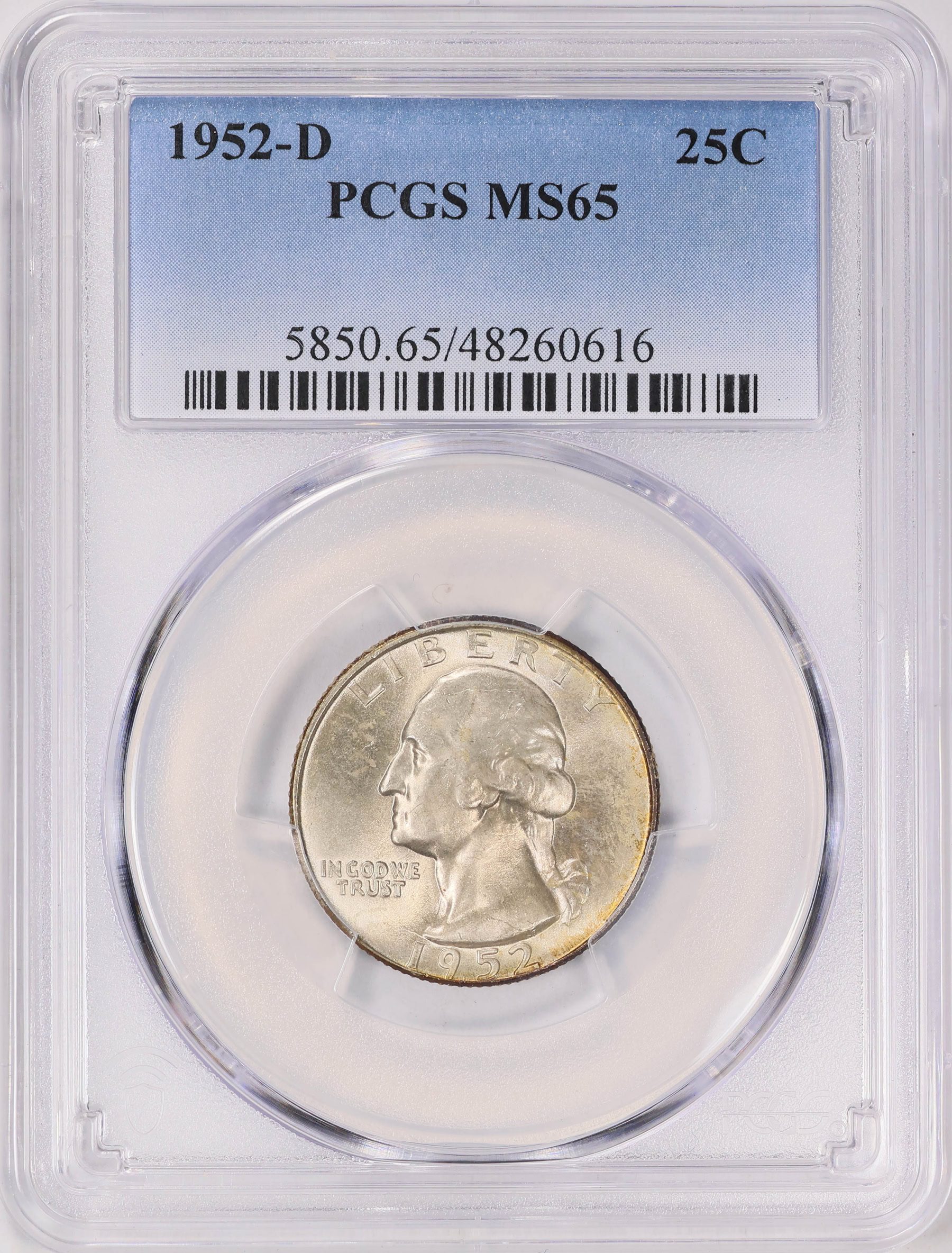 1952-D Washington Quarter PCGS MS-65 (Toned) (Item 1504356) | GreatCollections Coin Auctions