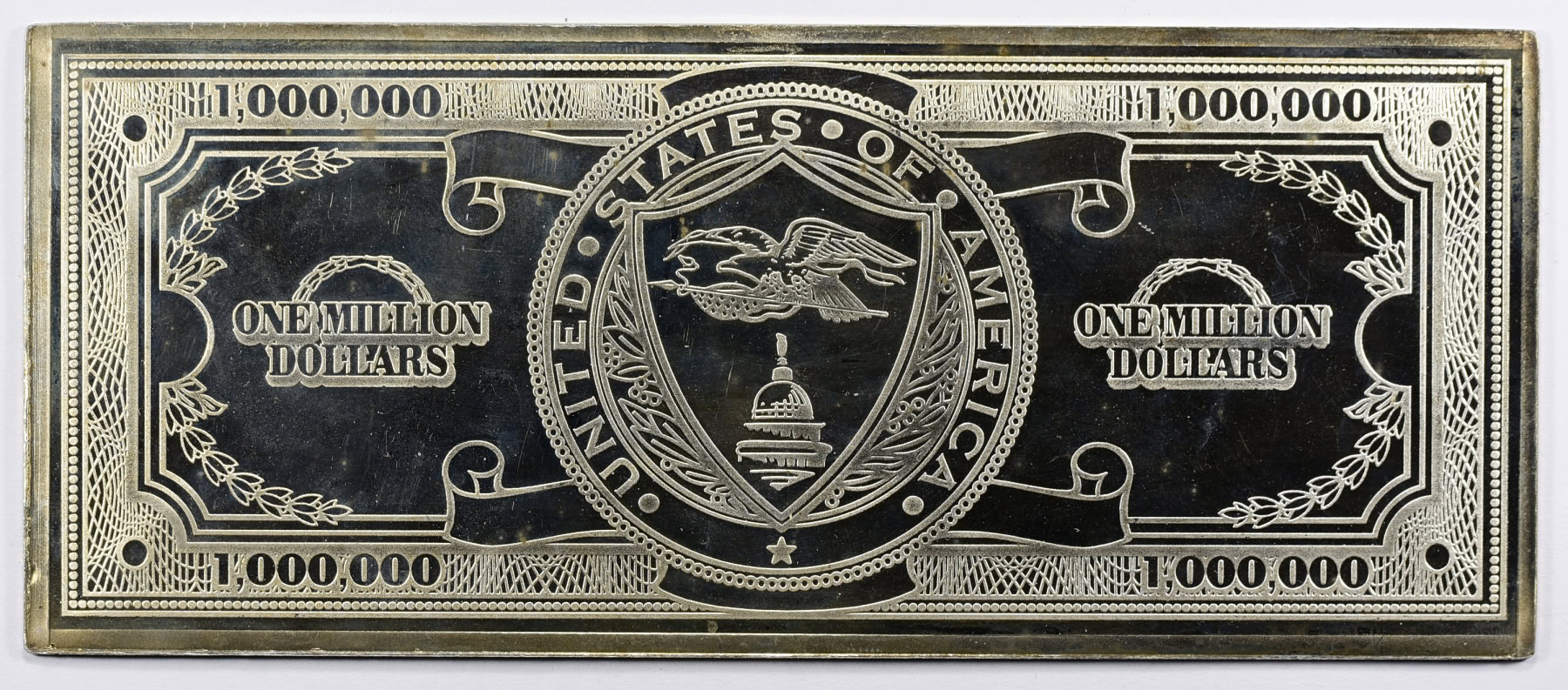 2004 Silver 4oz $1,000,000 Treasury Note Fantasy Private Mint Ingot/Bar ...
