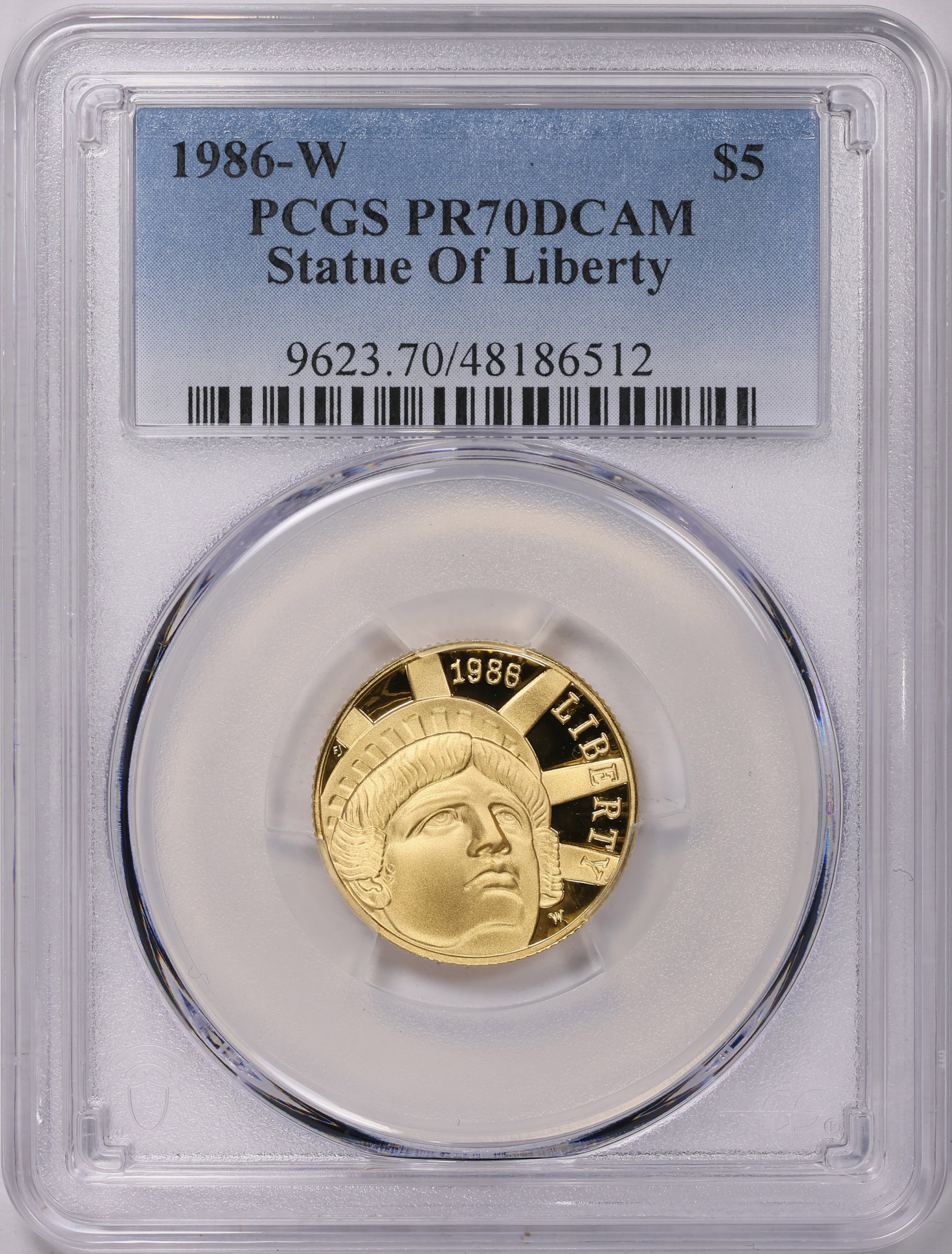 1986-W Statue of Liberty Centennial Gold $5 PCGS Proof-70 DCAM (Item ...