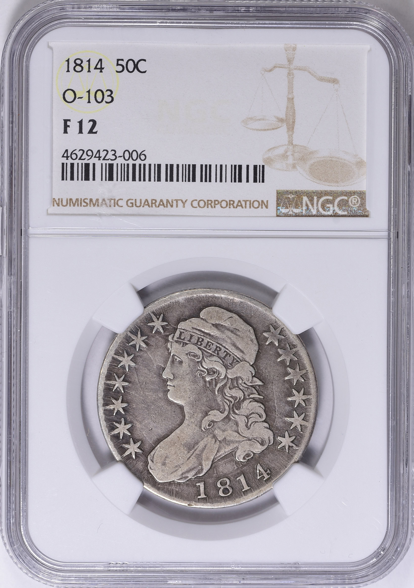 1814 Capped Bust Half Dollar O-103 NGC F-12 (Item 1506515 ...