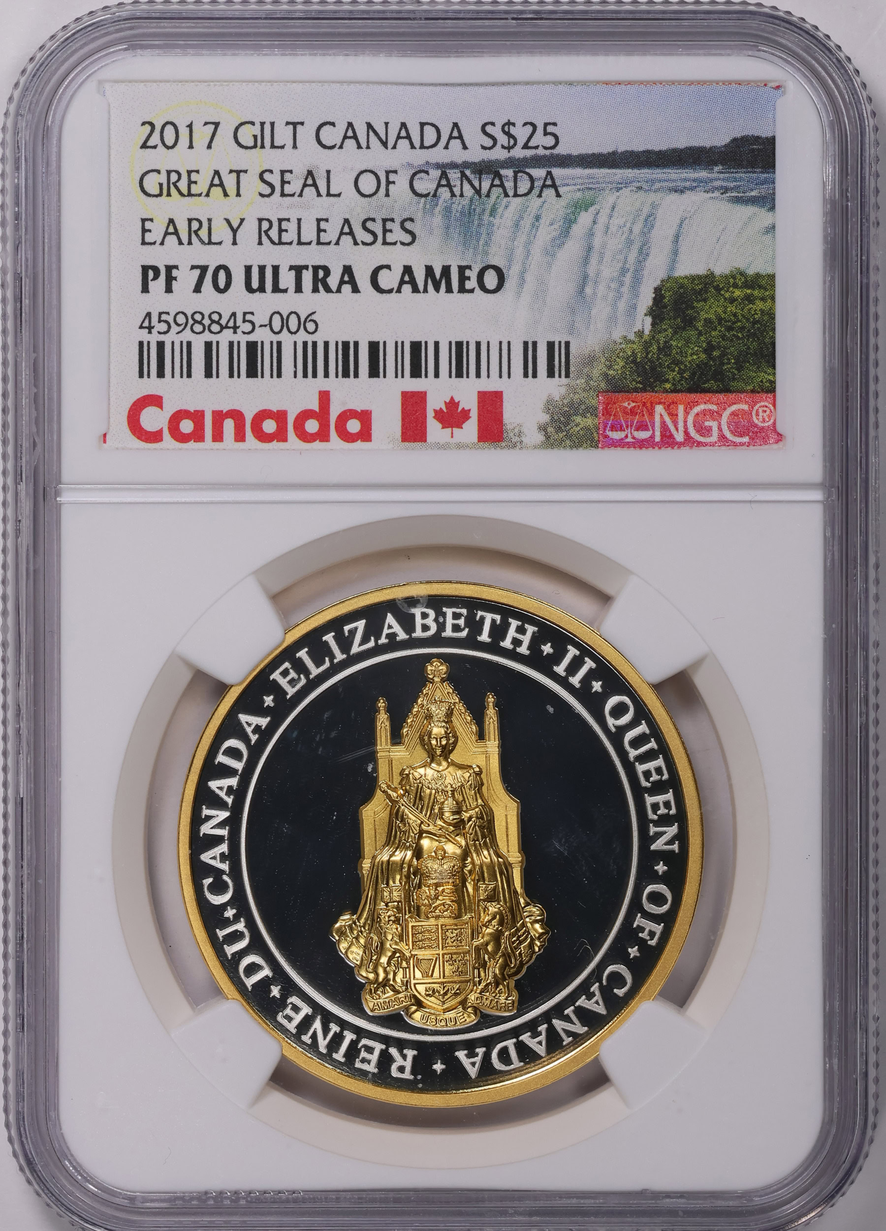Canada 2017 Gilt Silver $25 Great Seal of Canada Early Releases NGC ...