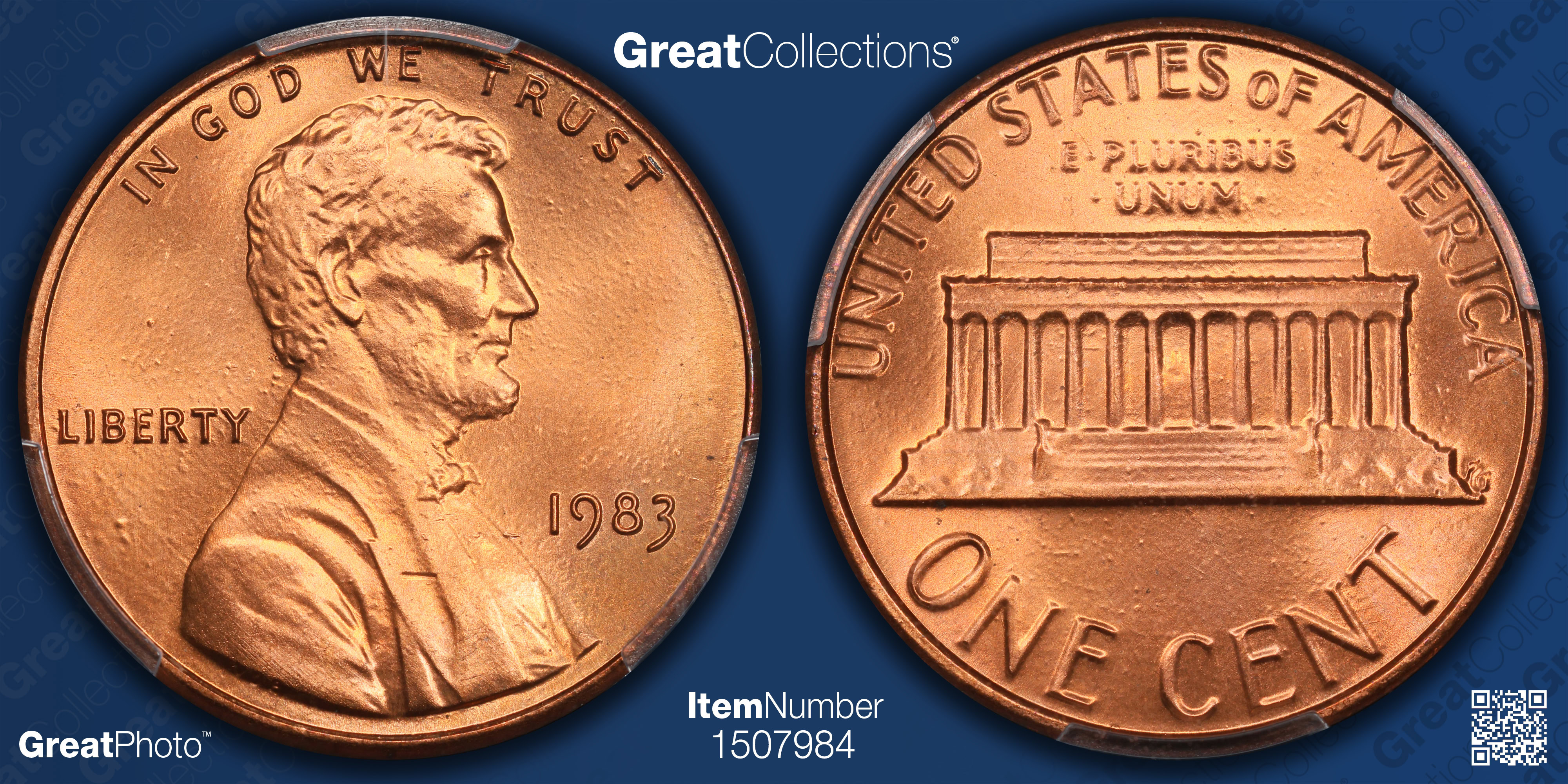 1983 Lincoln Cent PCGS MS-68+ RD (Item 1507984) | GreatCollections Coin ...