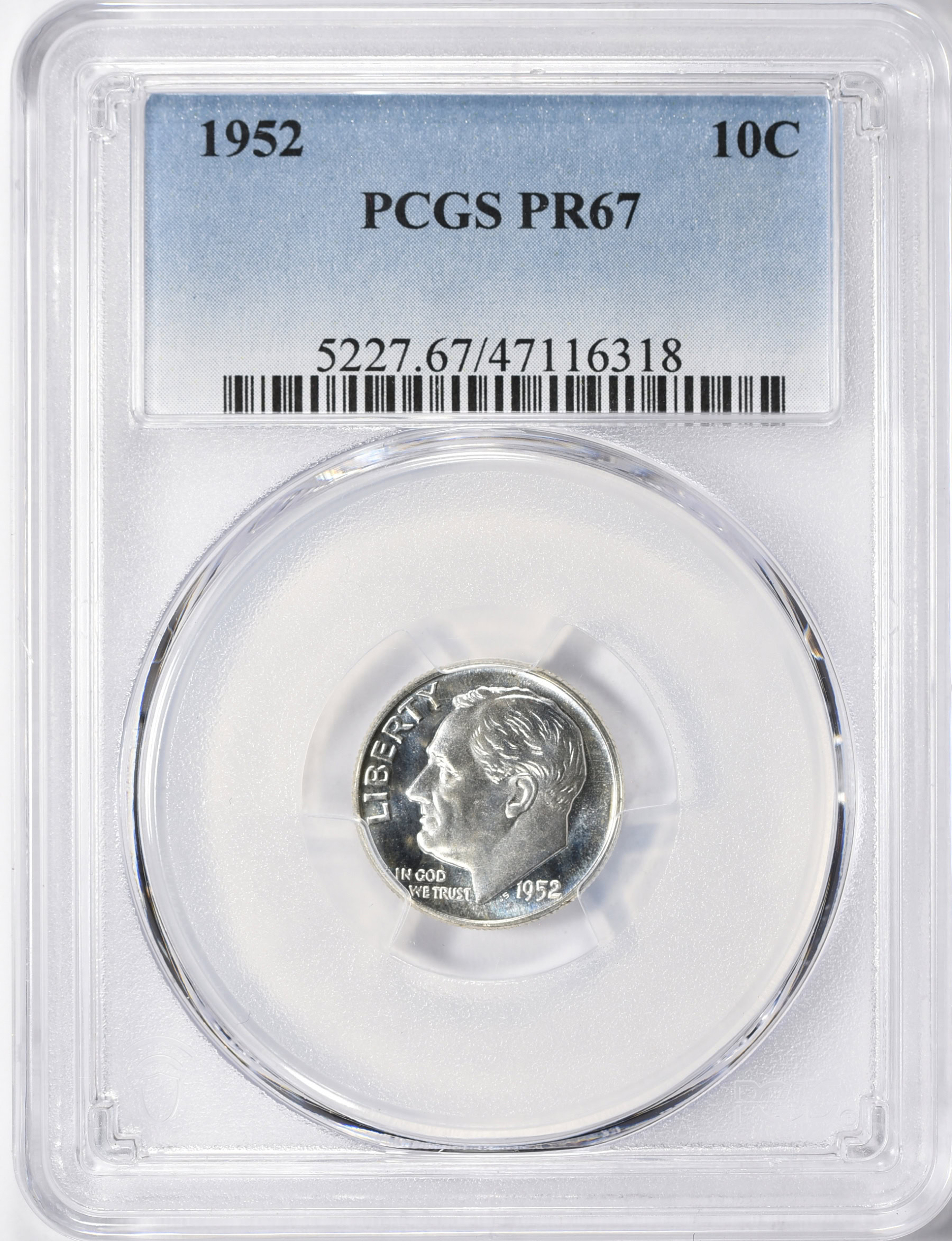 1952 Roosevelt Dime PCGS Proof-67 (Item 1509483) | GreatCollections ...