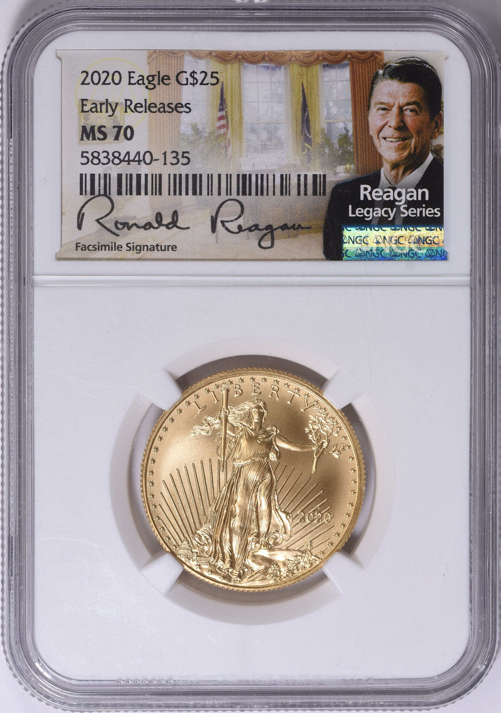 2020 $25 Half-Ounce Gold American Eagle Early Releases NGC MS-70 ...