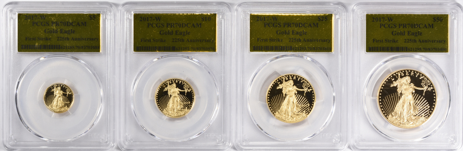 2017-W $5, $10, $25 and $50 Gold American Eagle Set First Strike PCGS ...
