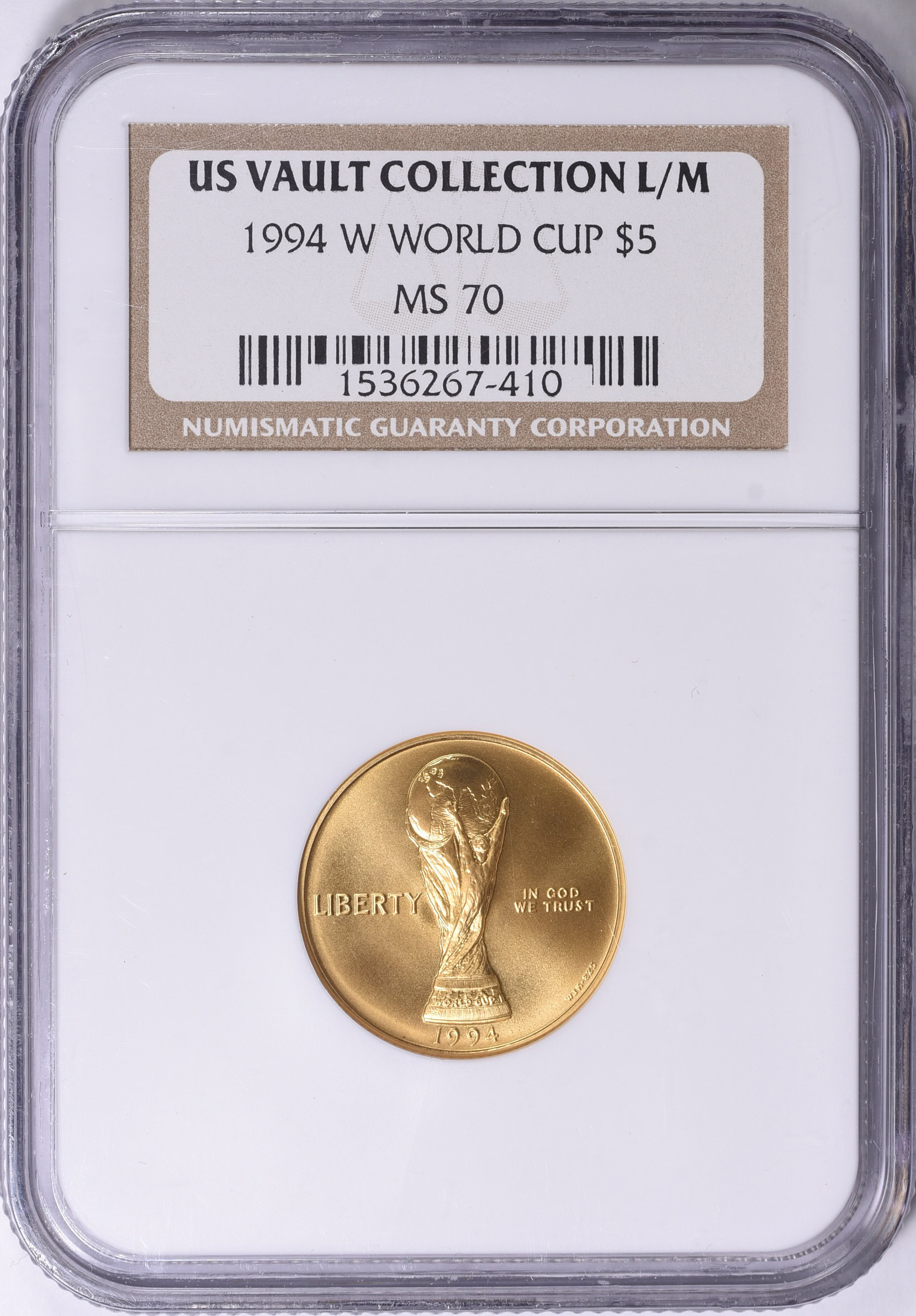 1994-W World Cup Tournament Gold $5 NGC MS-70 (US Vault Collection ...