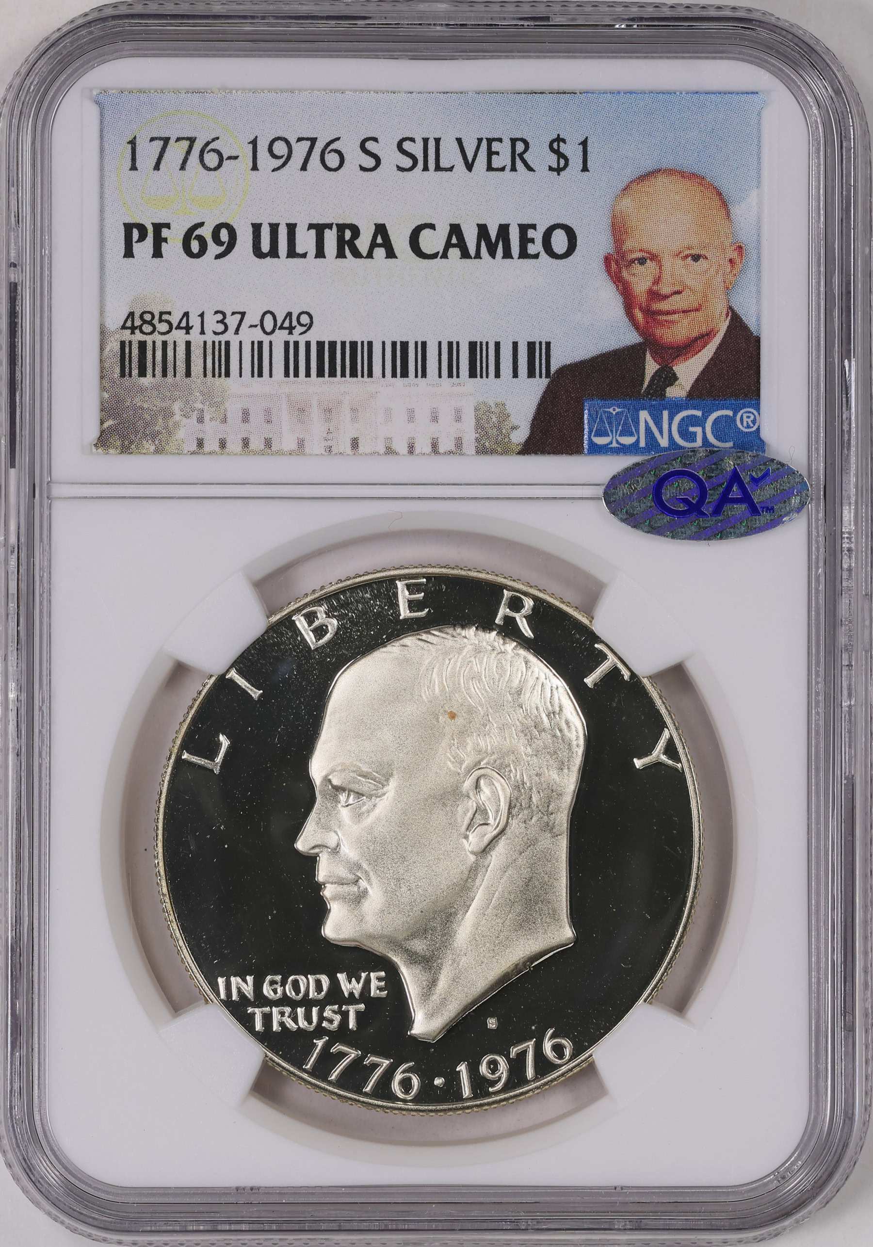 1976-S Eisenhower Dollar Silver NGC Proof-69 UC (QA) (Item 1511342) | GreatCollections Coin Auctions