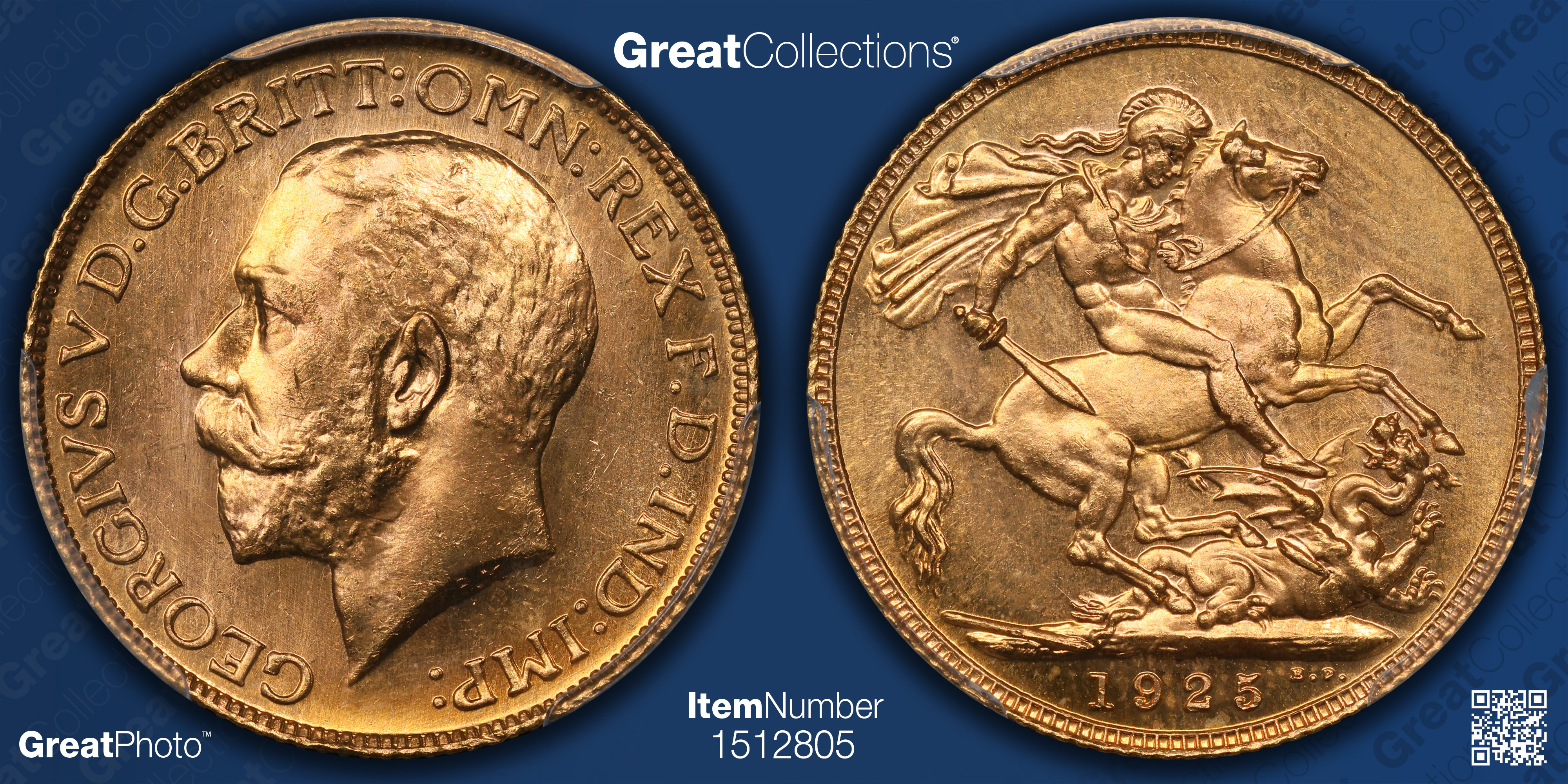 Great Britain 1925 Gold Sovereign S-3996 PCGS MS-65 (AGW = 0.2355 oz ...