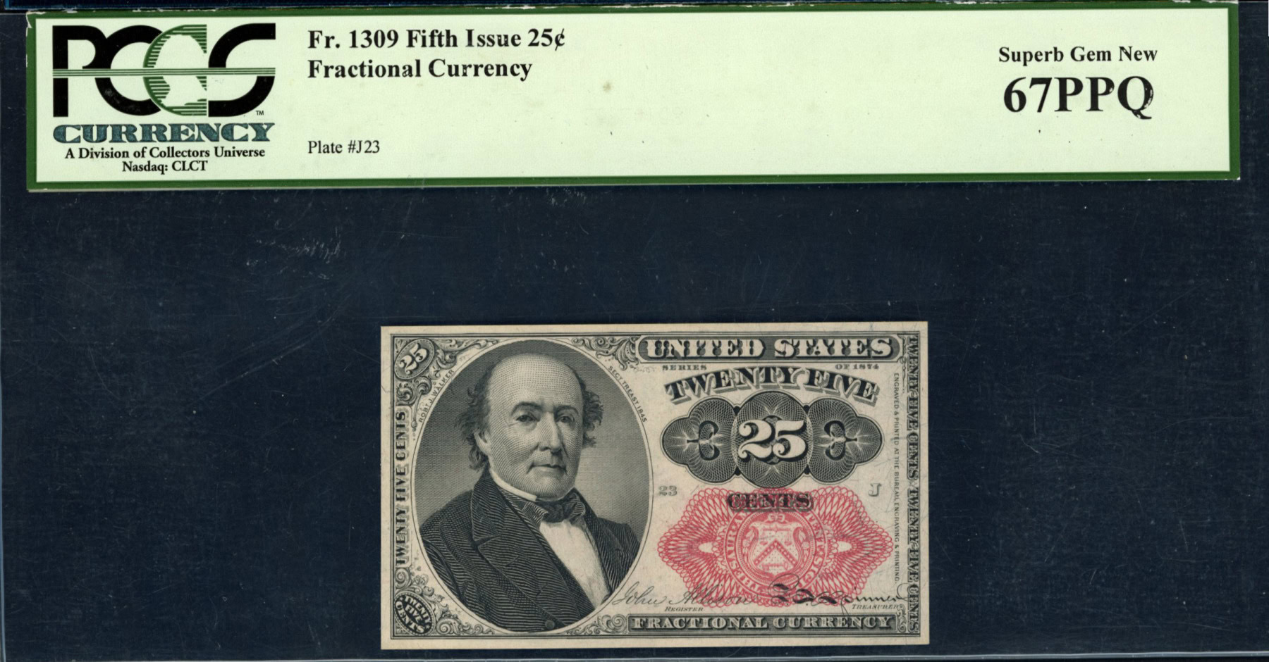 Fr. 1309 Fifth Issue 25 Cents Fractional Currency Note Allison ...