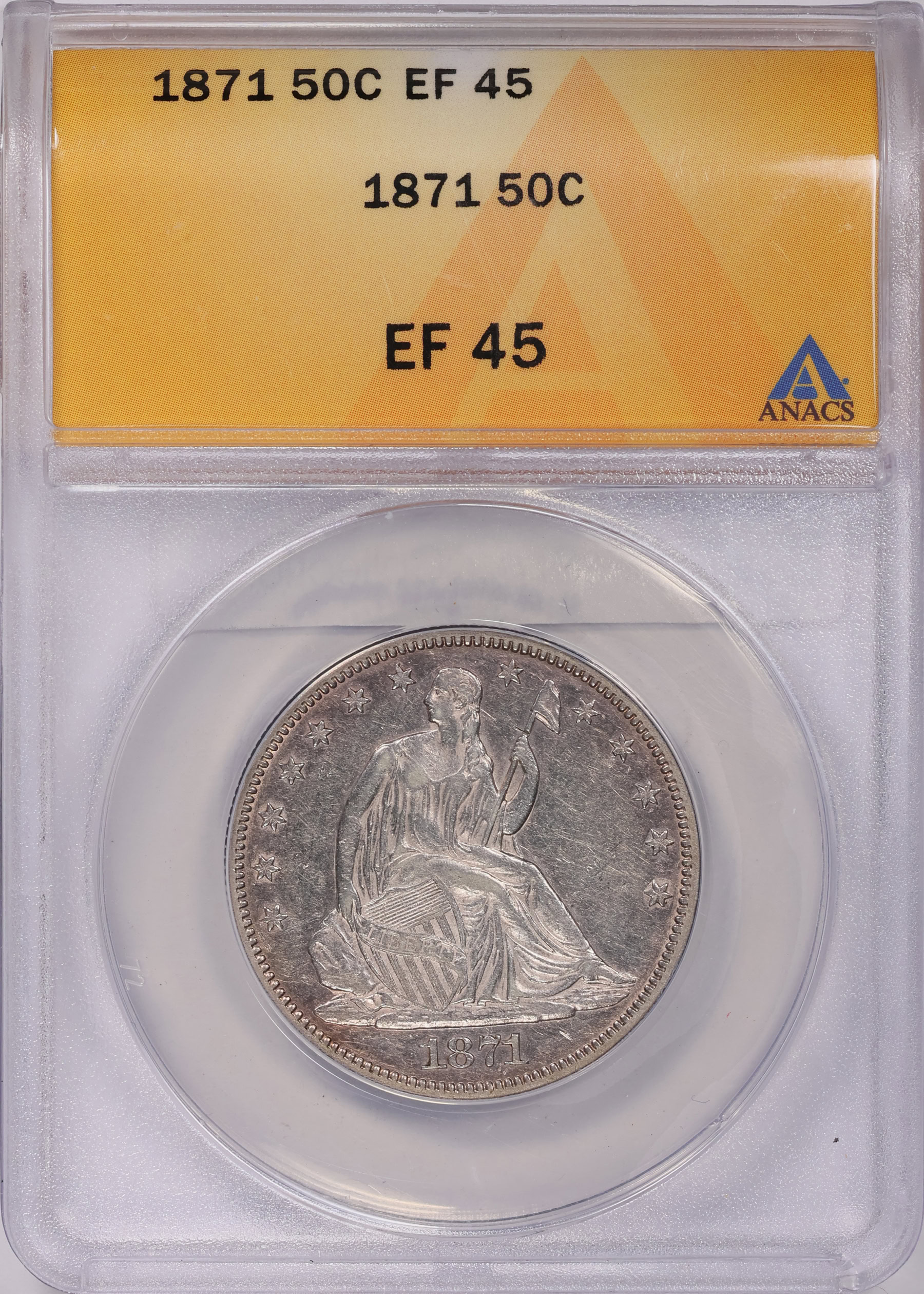 1871 Seated Liberty Half Dollar ANACS EF-45 (VSS WB-5) (Item 1516762 ...