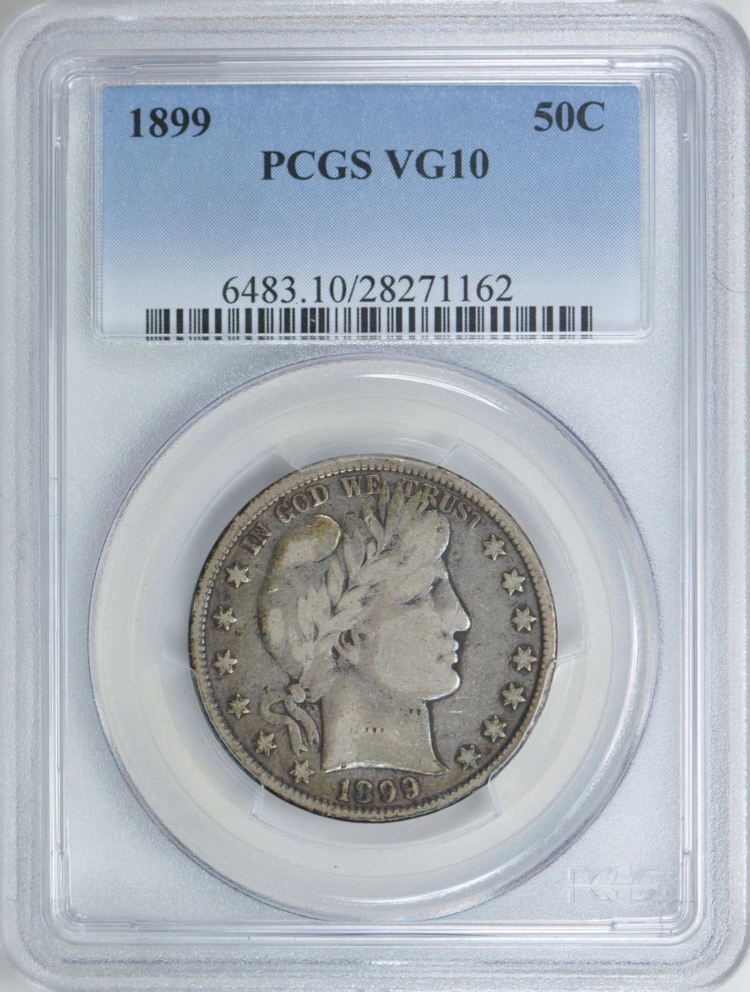 1899 Barber Half Dollar PCGS VG-10 (Item 151804) | GreatCollections ...