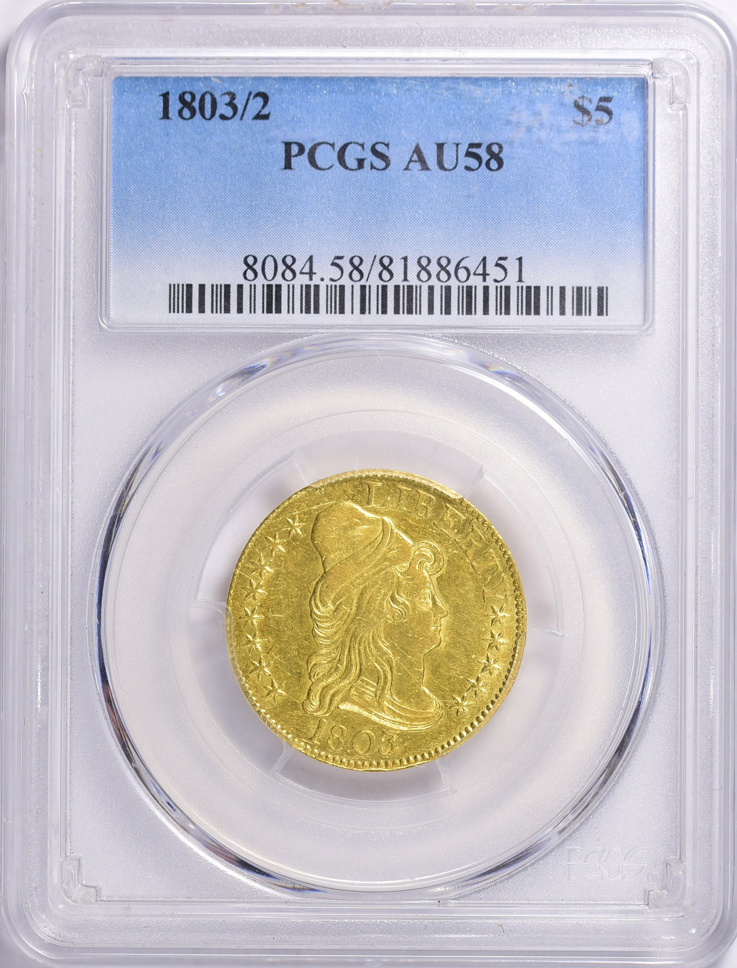 1803/2 Capped Bust Right Gold Half Eagle PCGS AU-58 (Item 1520284 ...