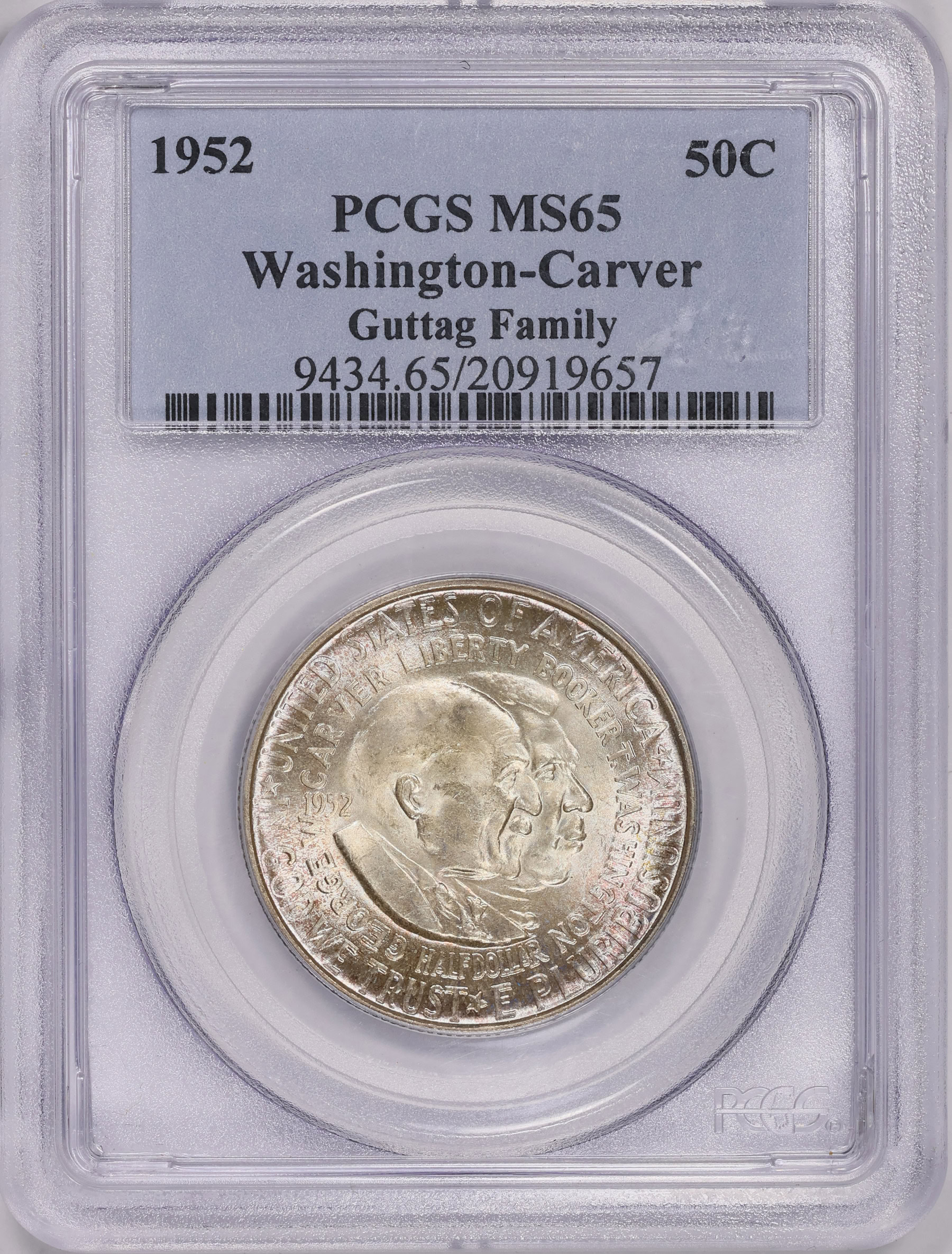 1952 Carver/Washington Commemorative Half Dollar PCGS MS-65 (Toned ...