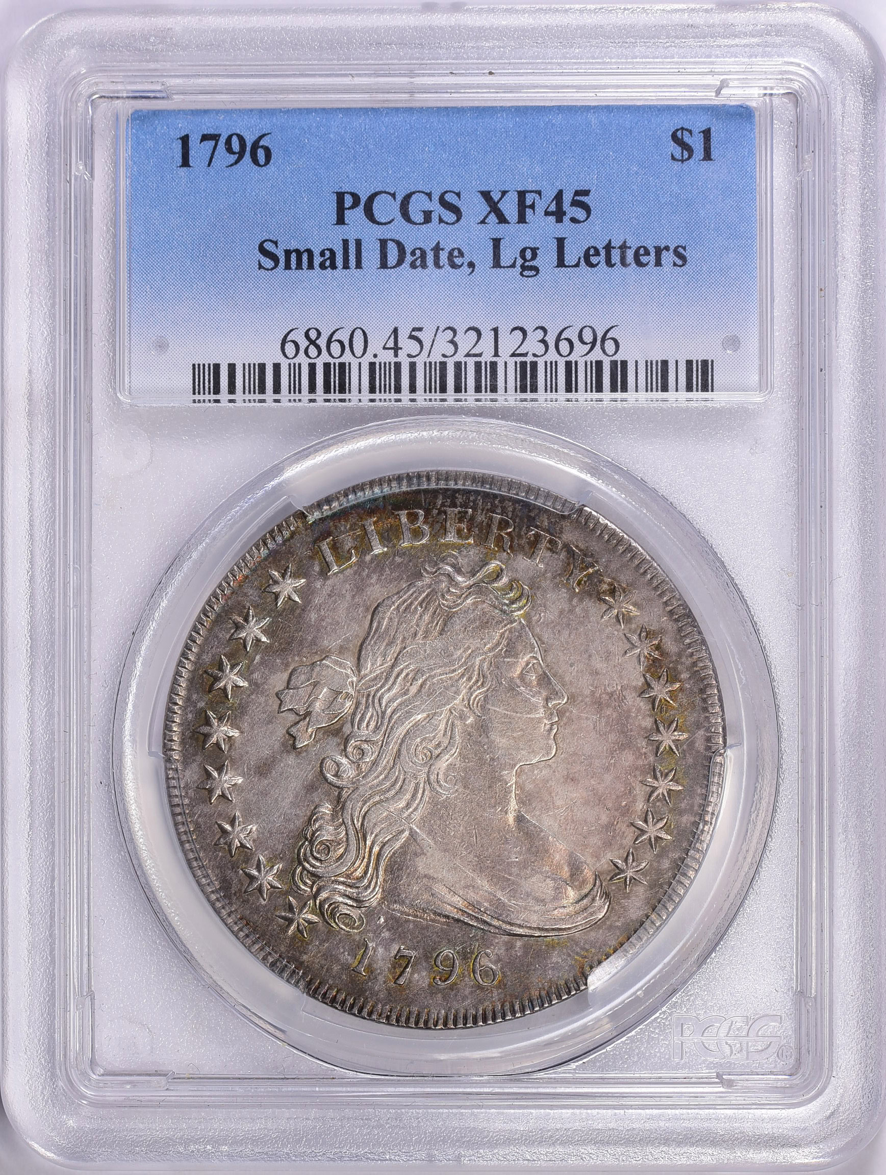 1796 Draped Bust Silver Dollar Small Date, Large Letters PCGS XF-45 ...