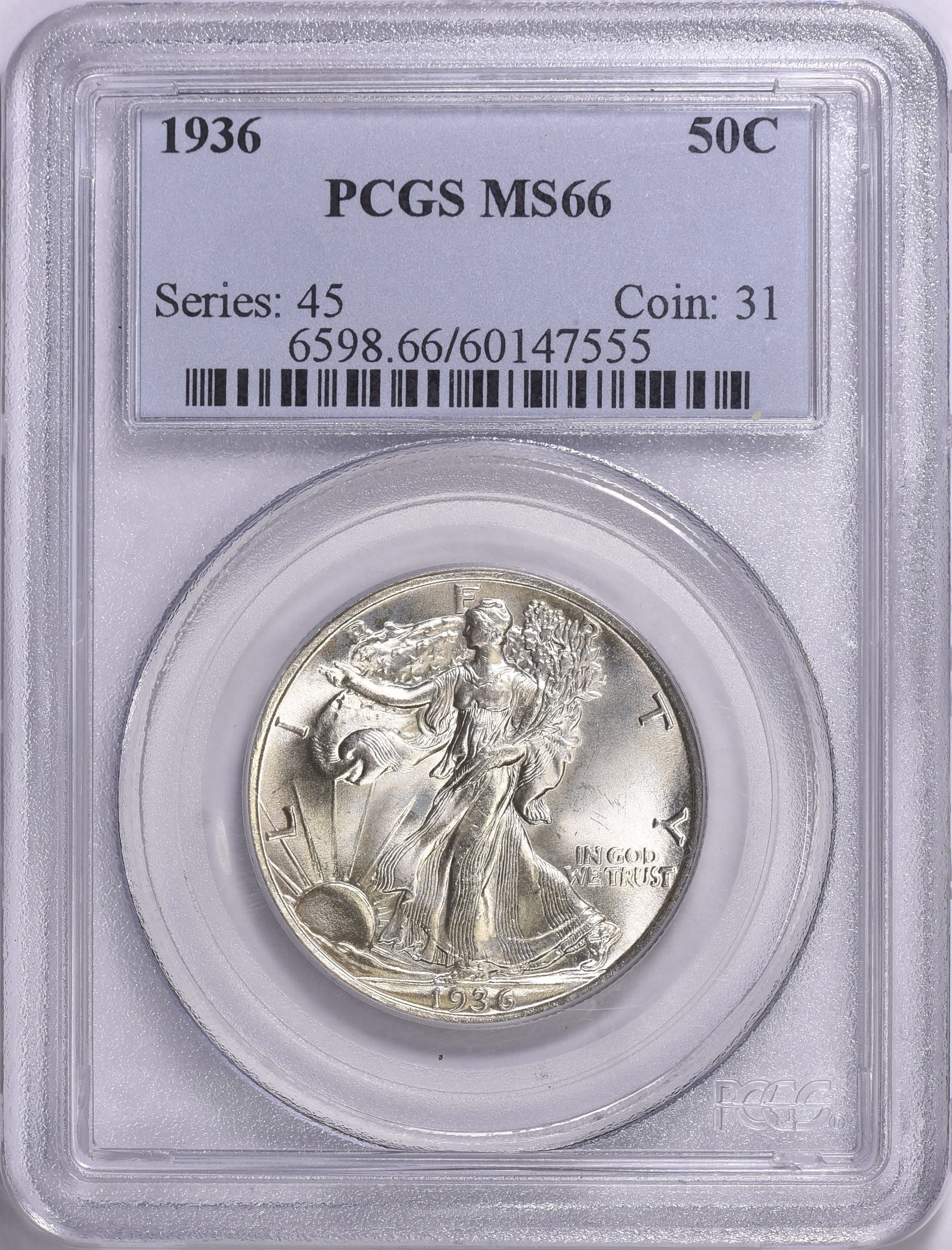 1936 Walking Liberty Half Dollar PCGS MS-66 (Item 1522099 ...