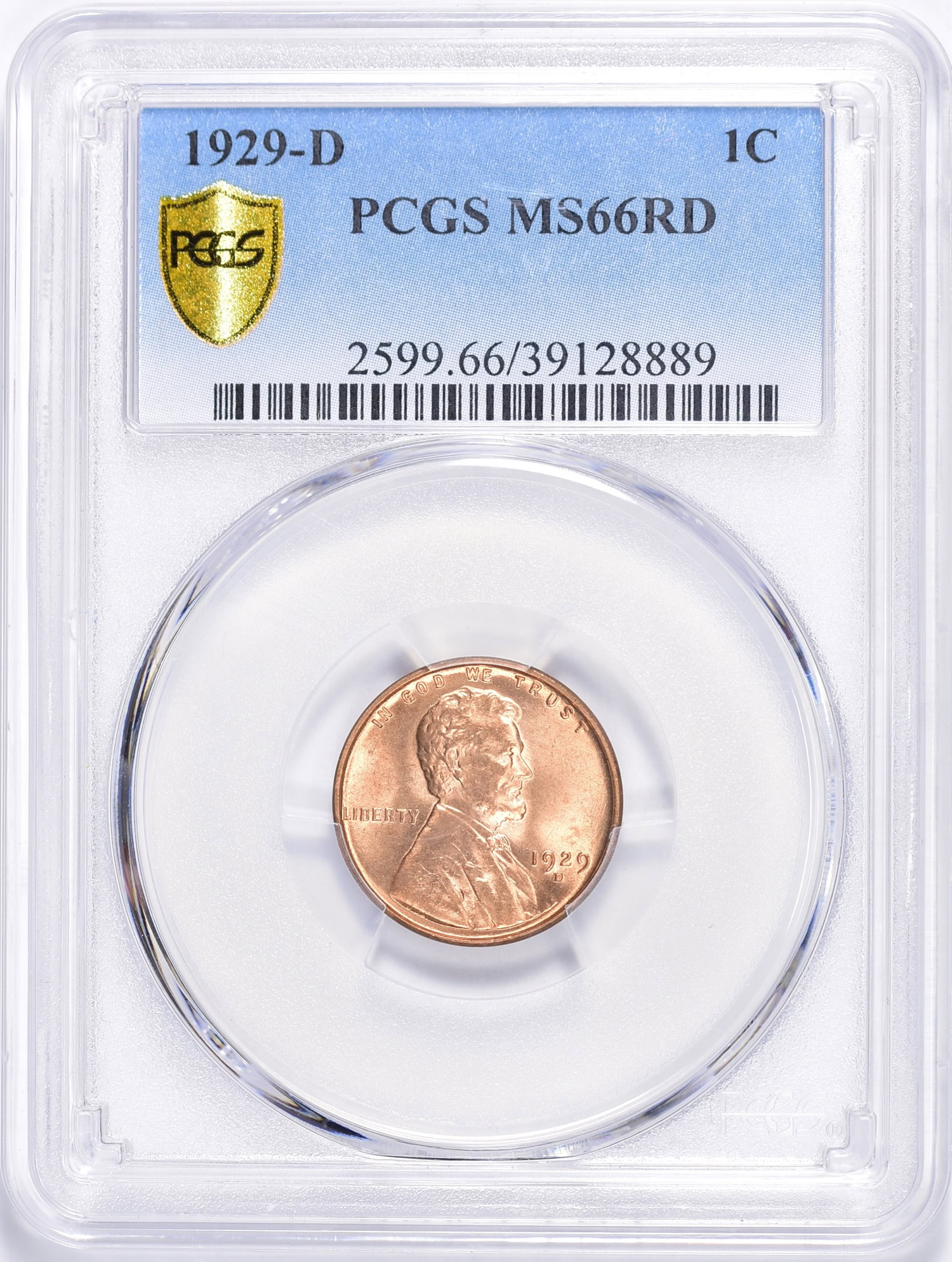 1929-D Lincoln Cent PCGS MS-66 RD (Item 1522543) | GreatCollections Coin Auctions