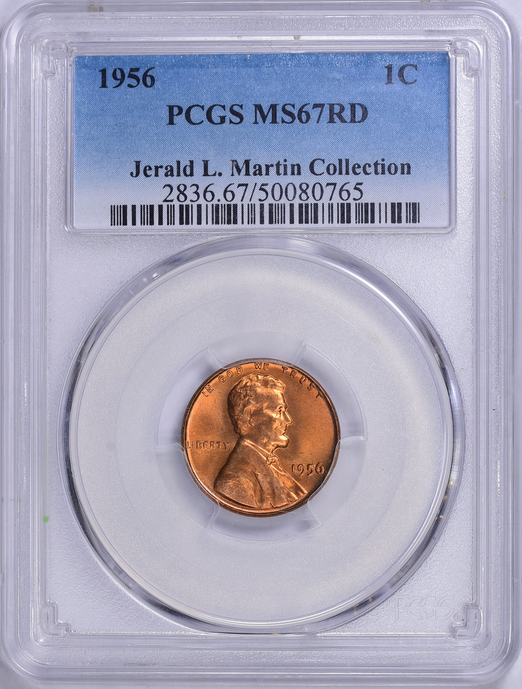 1956 Lincoln Cent PCGS MS-67 RD (Jerald L. Martin Collection) (Item ...