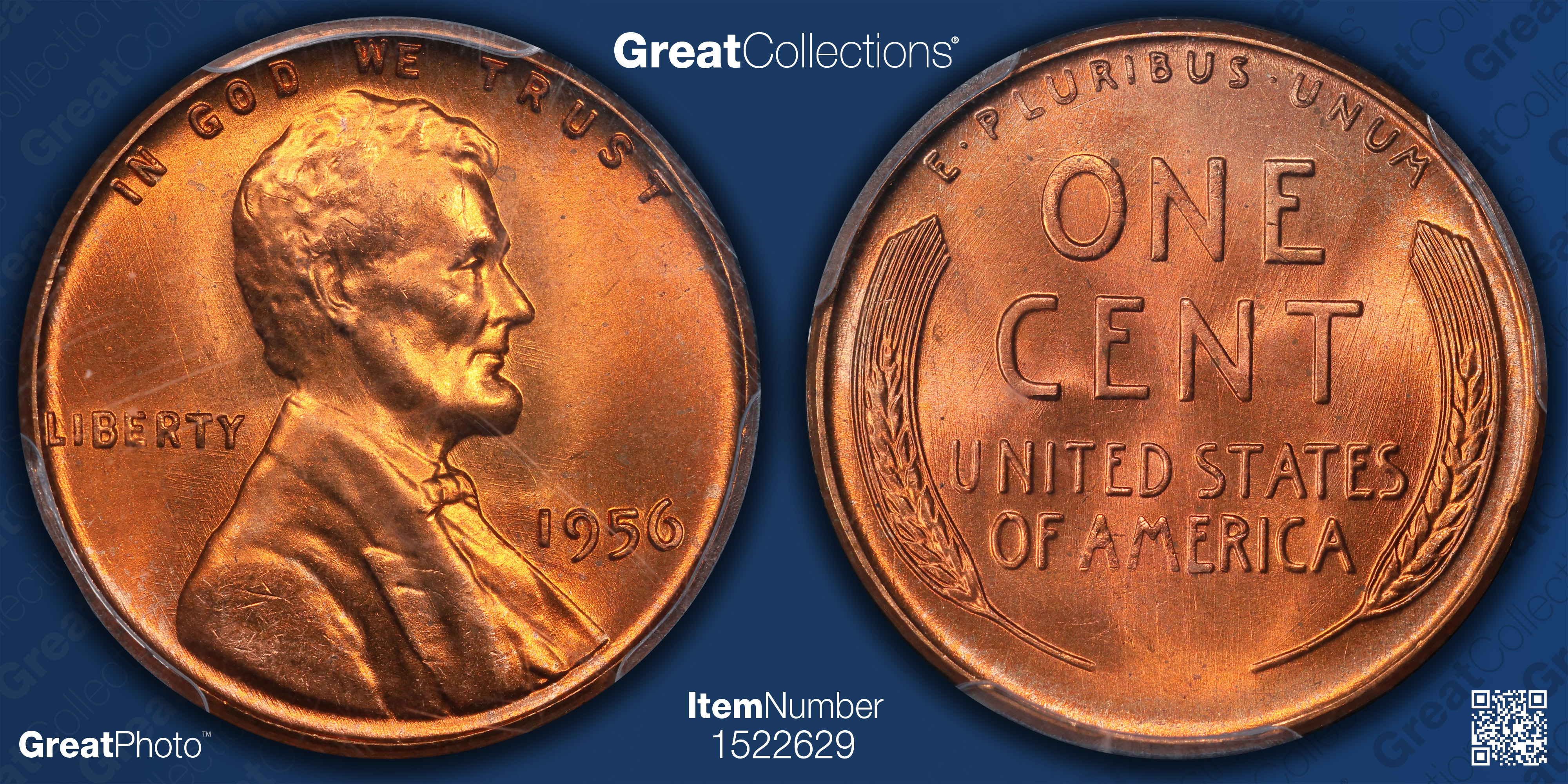 1956 Lincoln Cent PCGS MS-67 RD (Jerald L. Martin Collection) (Item ...